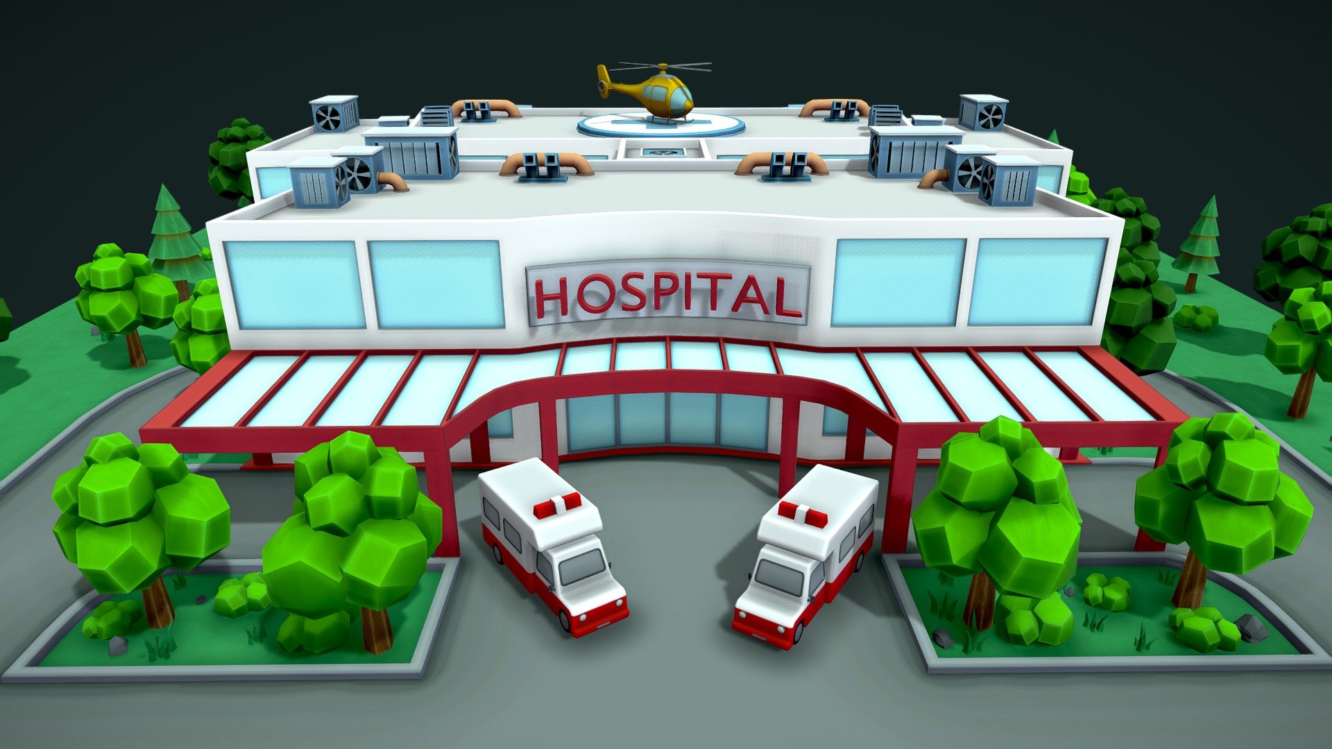 Cartoon Hospital - 3D model by Infinity Models (@infinitymodels ...