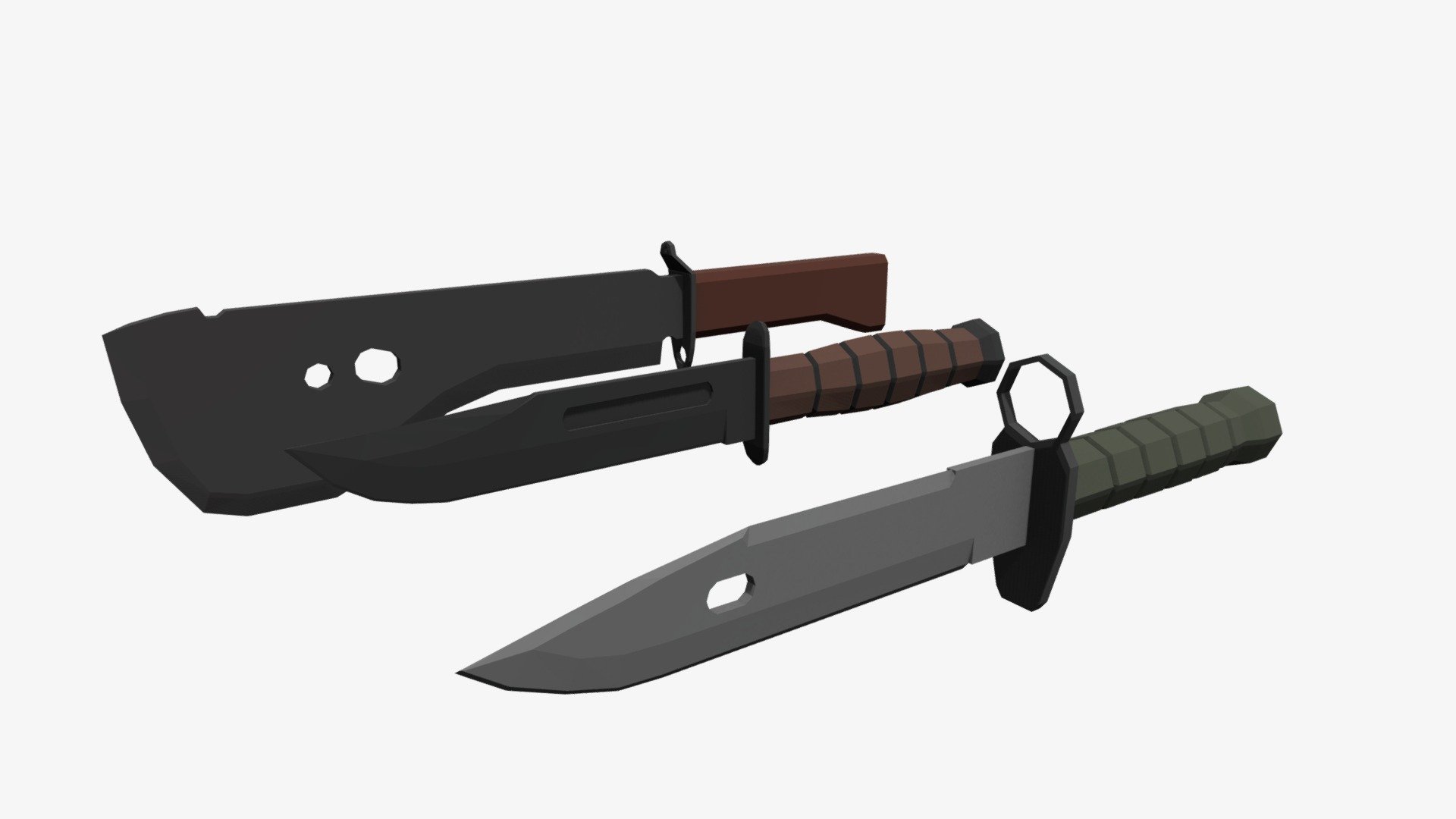 Low Poly Military Knives - 3D model by samanthacford [a1222b0] - Sketchfab