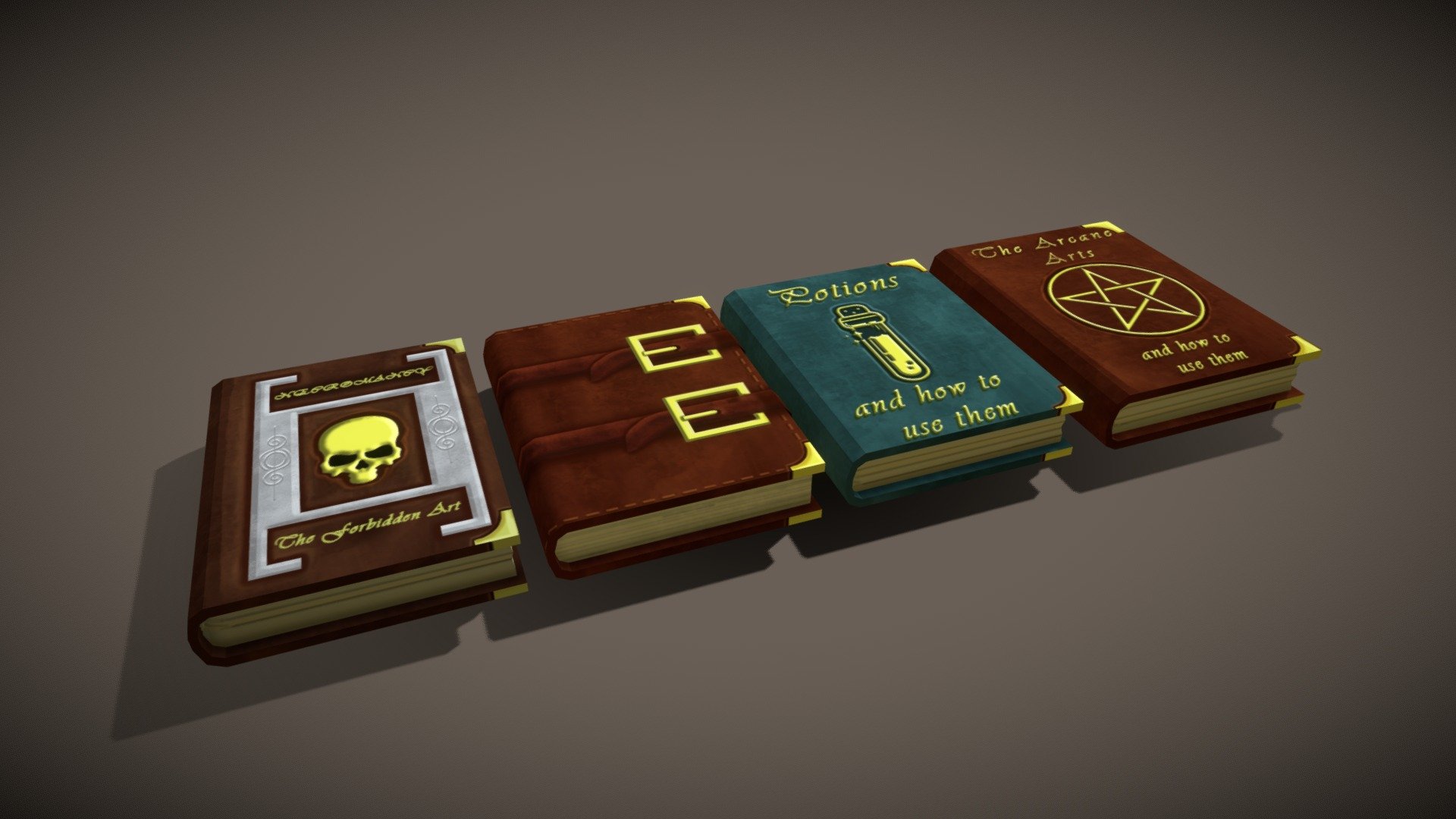 Low Poly Handpainted Spellbooks - Buy Royalty Free 3D model by ...