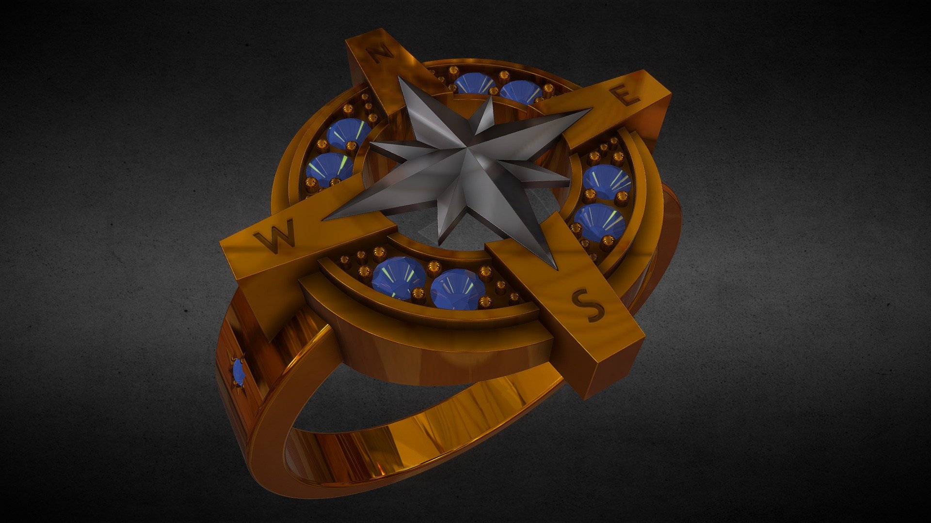 Compass ring - 3D model by Mr.Ten [a1299ba] - Sketchfab