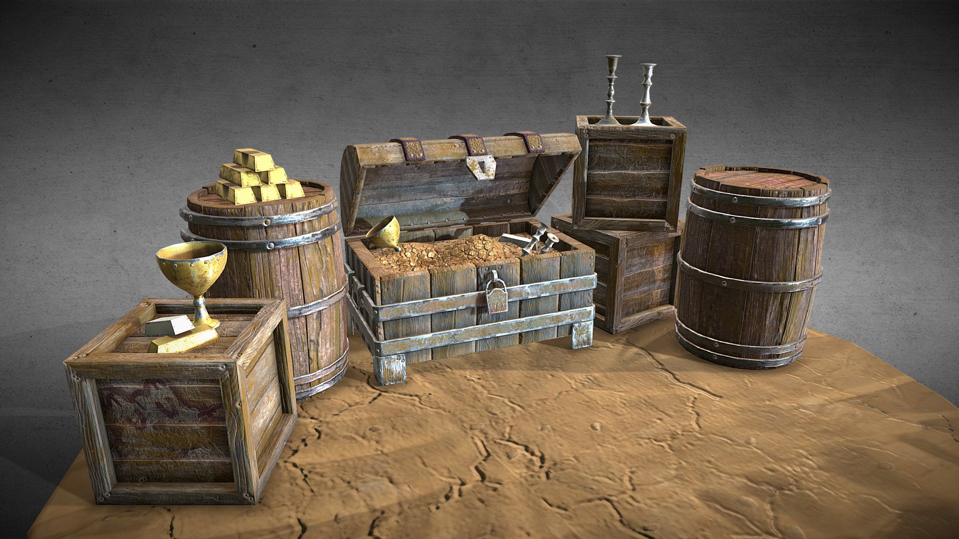Treasure Chest Scene - 3D model by wsatcher12 [a12a5e6] - Sketchfab