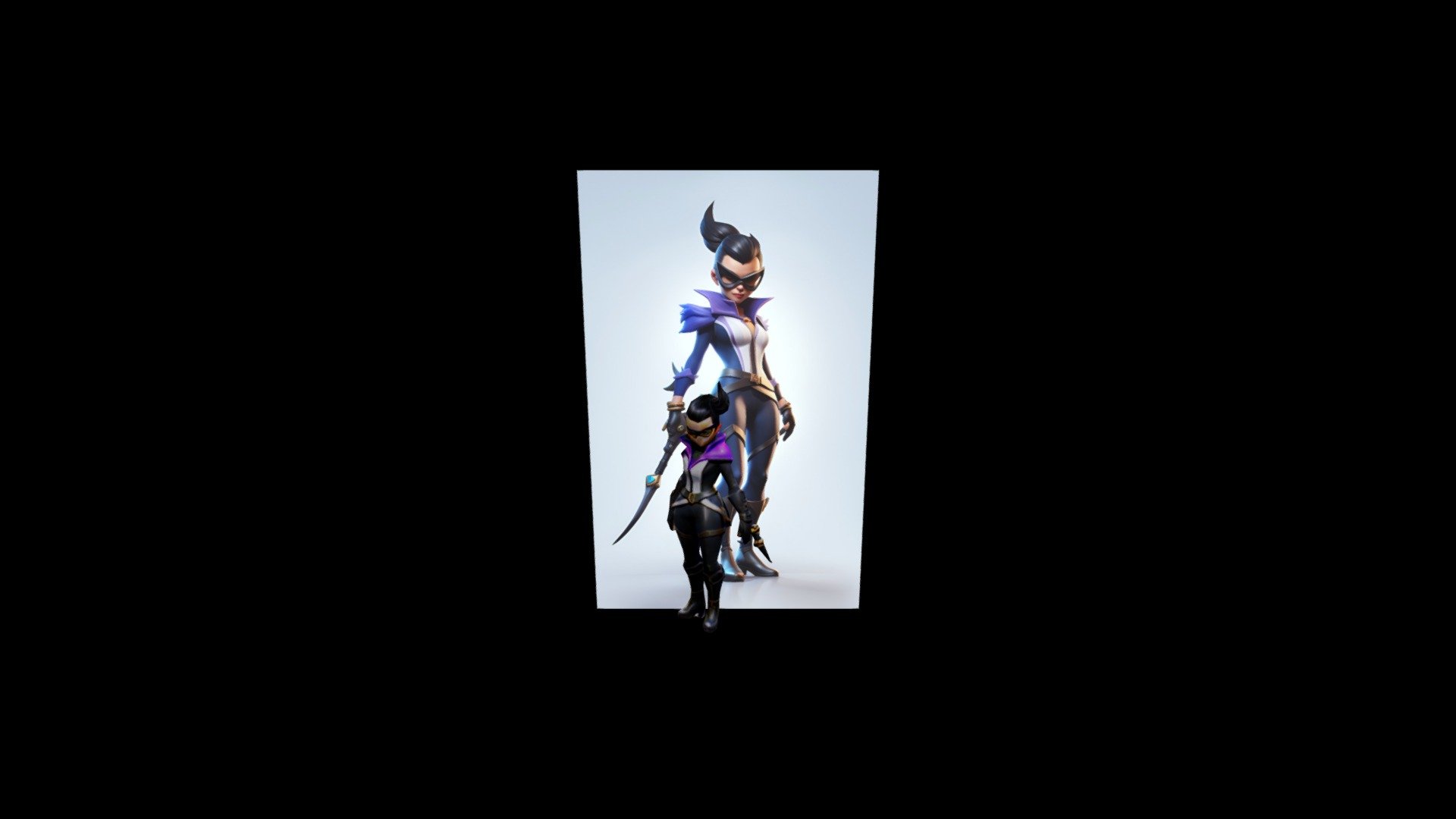 a woman in a costume holding a sword, as a fortn - Download Free 3D ...