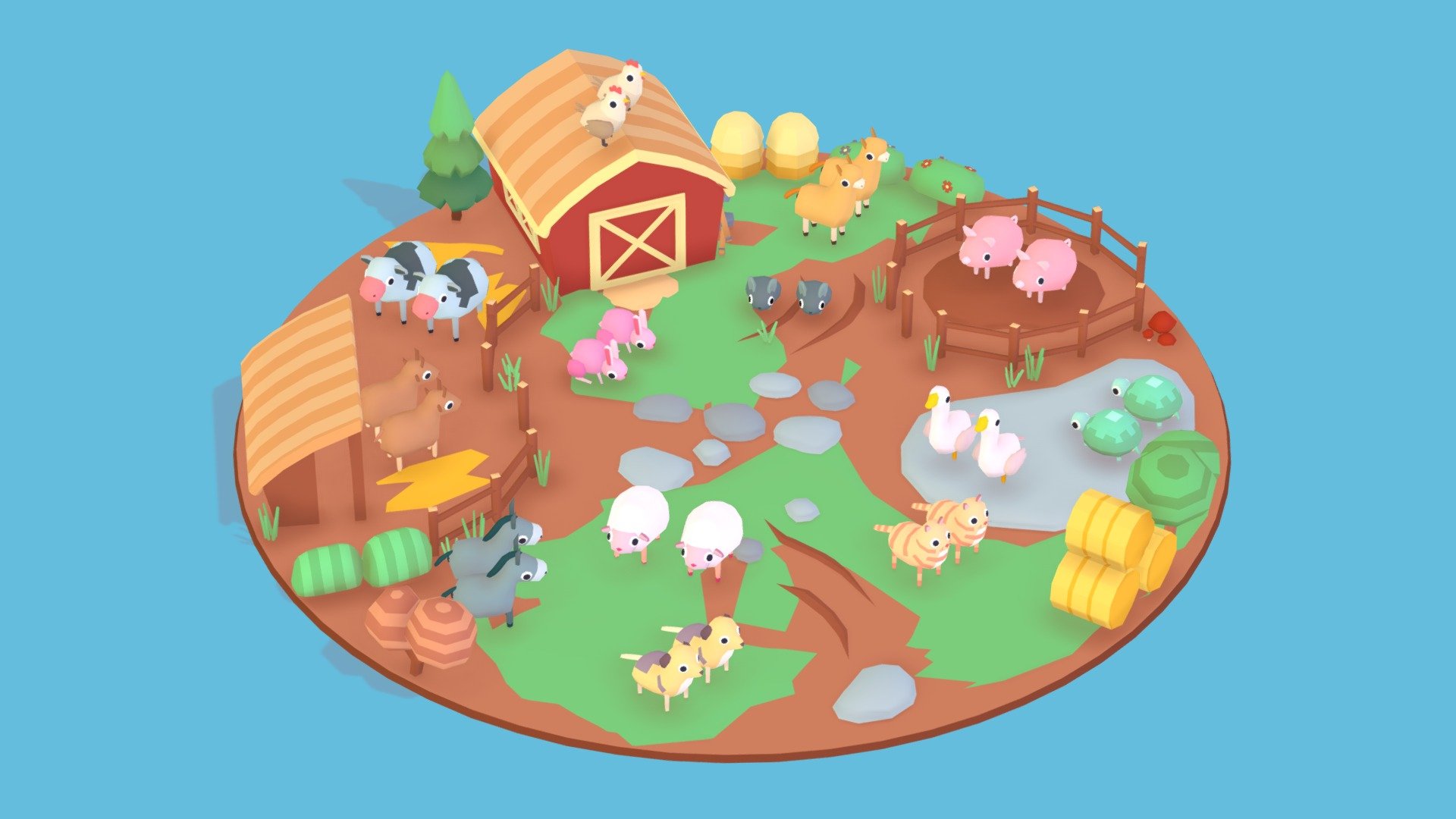 Farm Scene - 3D model by Omabuarts Studio (@omabuarts) [a136e35 ...