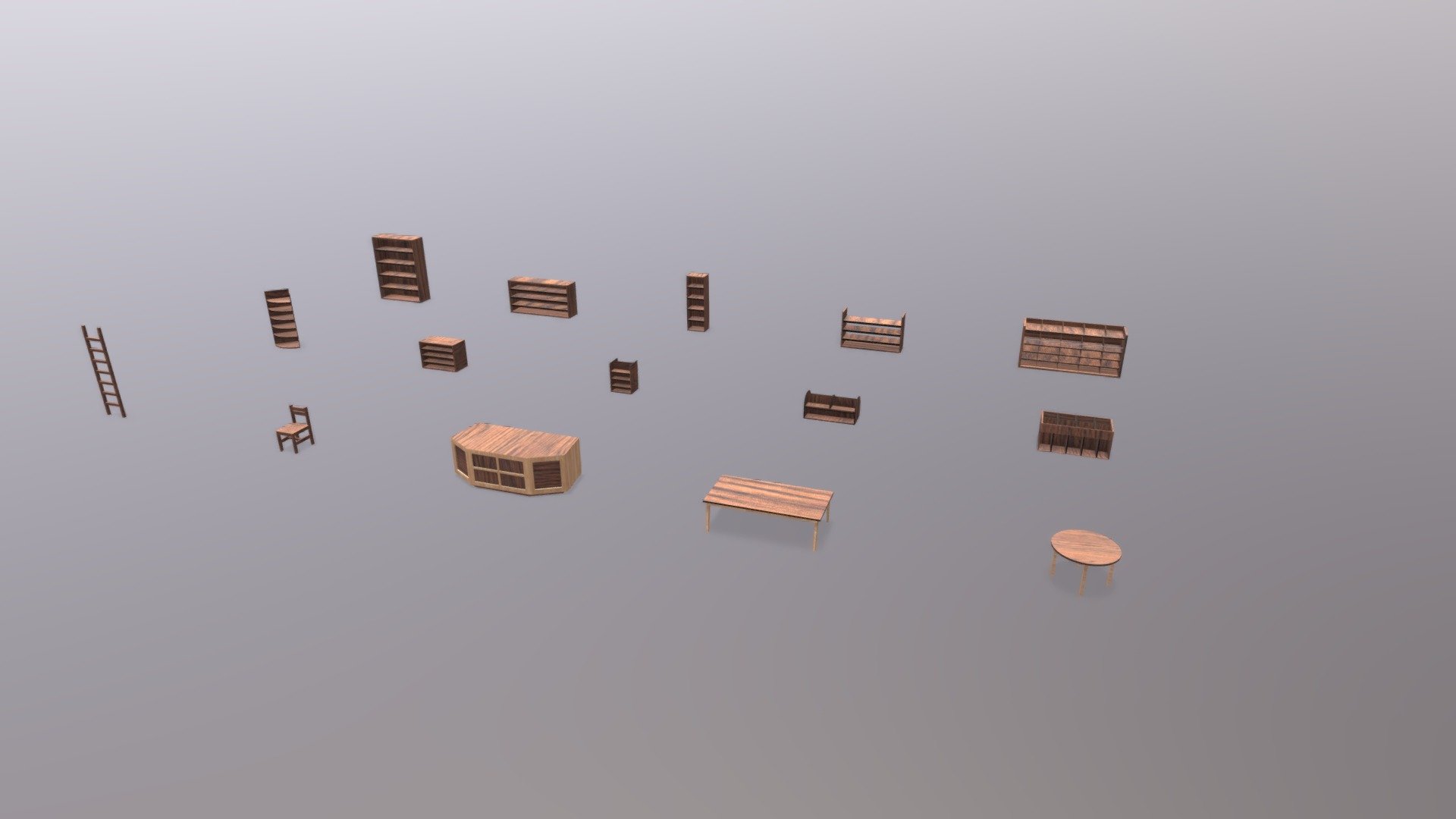 Lowpoly Library Model Pack - 3D model by shosha (@purplated3D) [a137762 ...