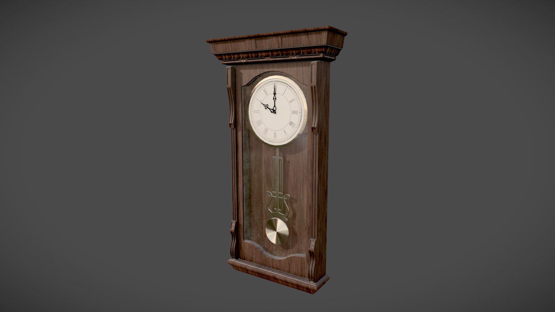 Antique Wall Pendulum Clock - Download Free 3D model by Odin Branigan ...