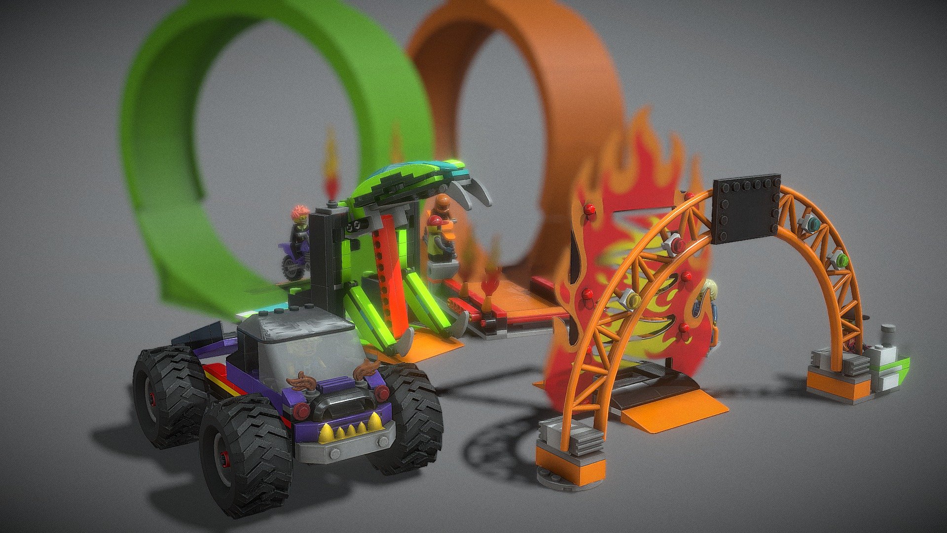 Lego - Double loop stunt arena - 3D model by Guillermo Momplet ...
