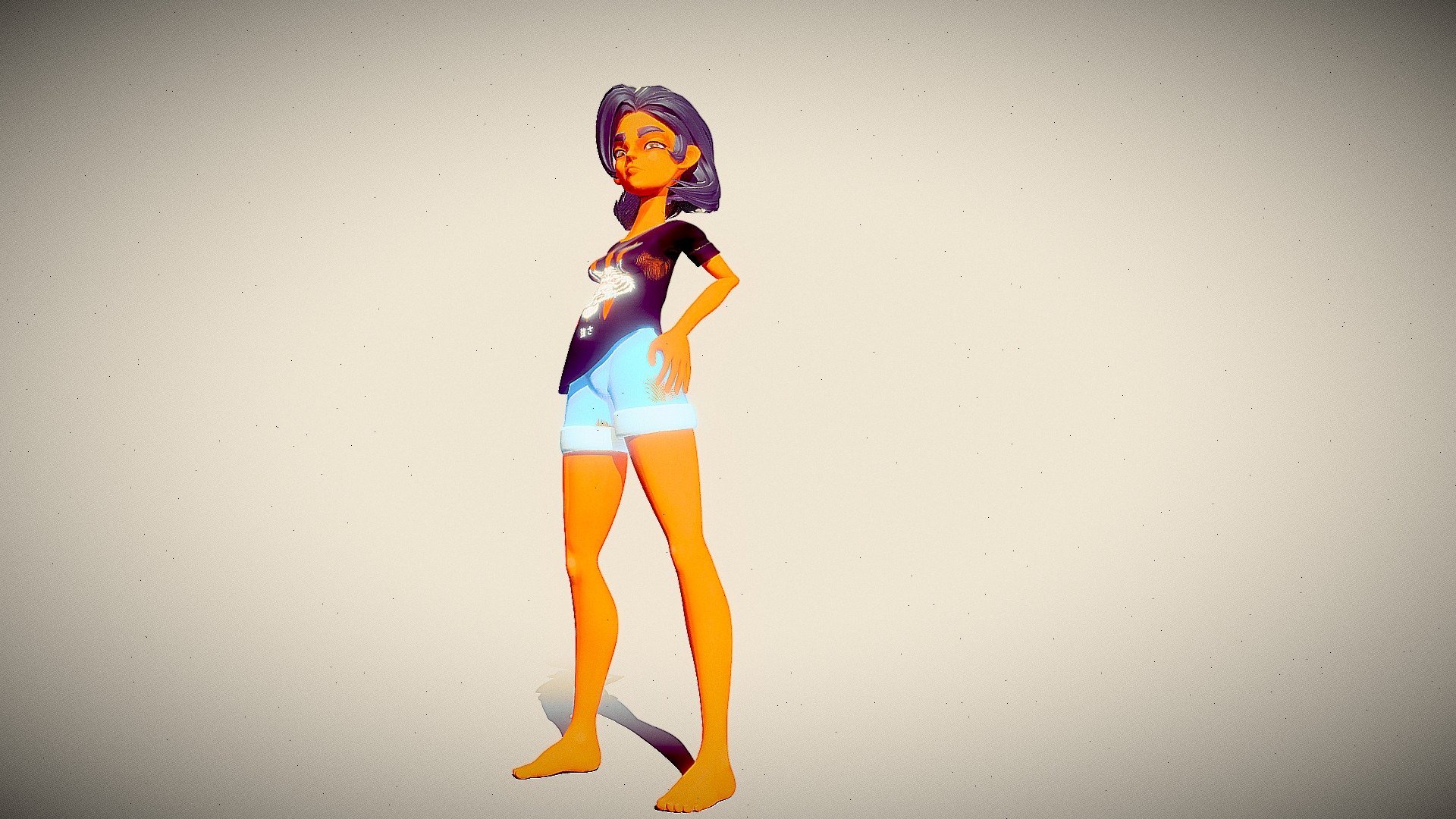 cartoon female character - 3D model by H.art [a156921] - Sketchfab