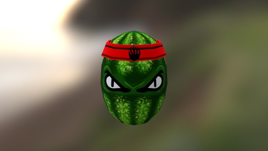 Fire Ninja Melon - 3D model by DragonFireCA [a15922f] - Sketchfab