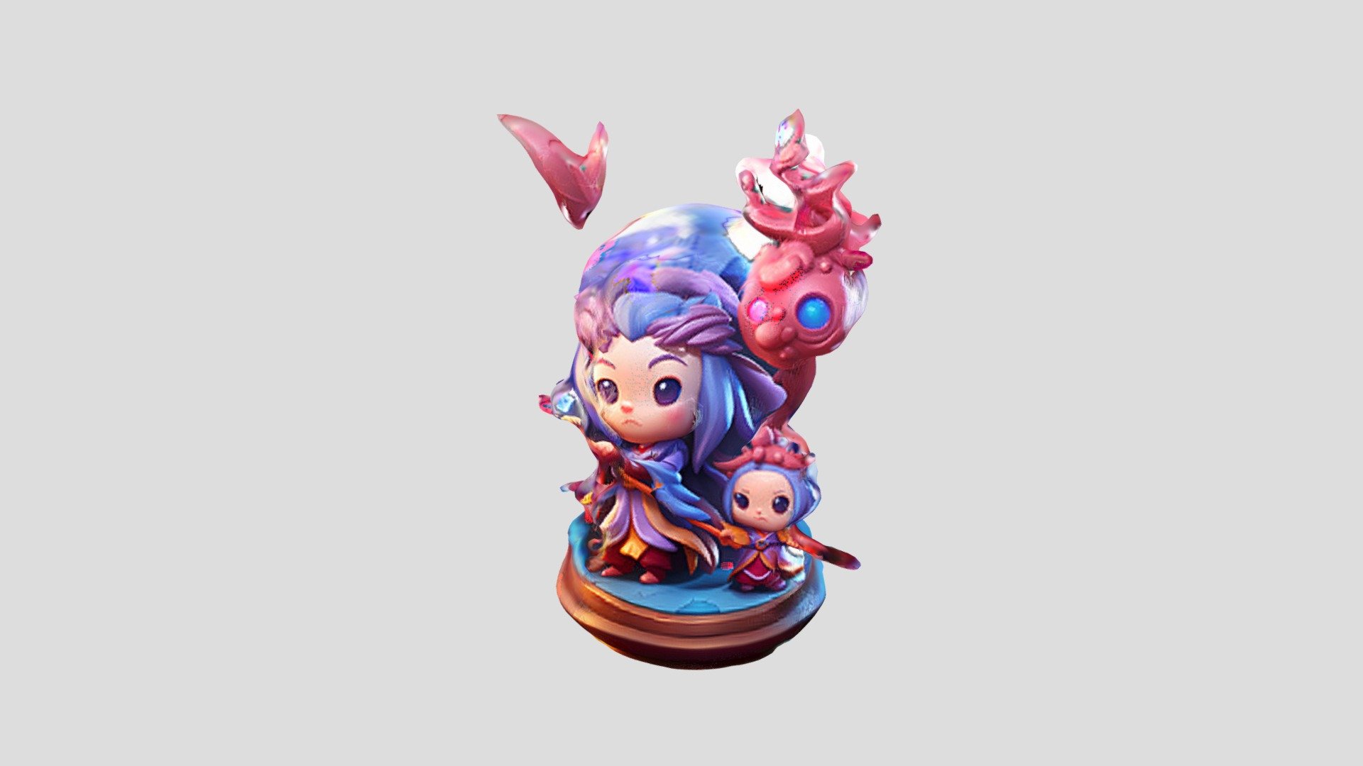 Chibi Style Statue of a Woman Holding a Crystal - Download Free 3D ...