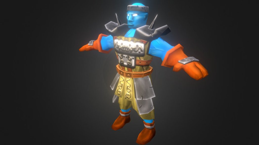 Low Poly Temple Fighter Character 3D Model - 3D model by Oscar the ...