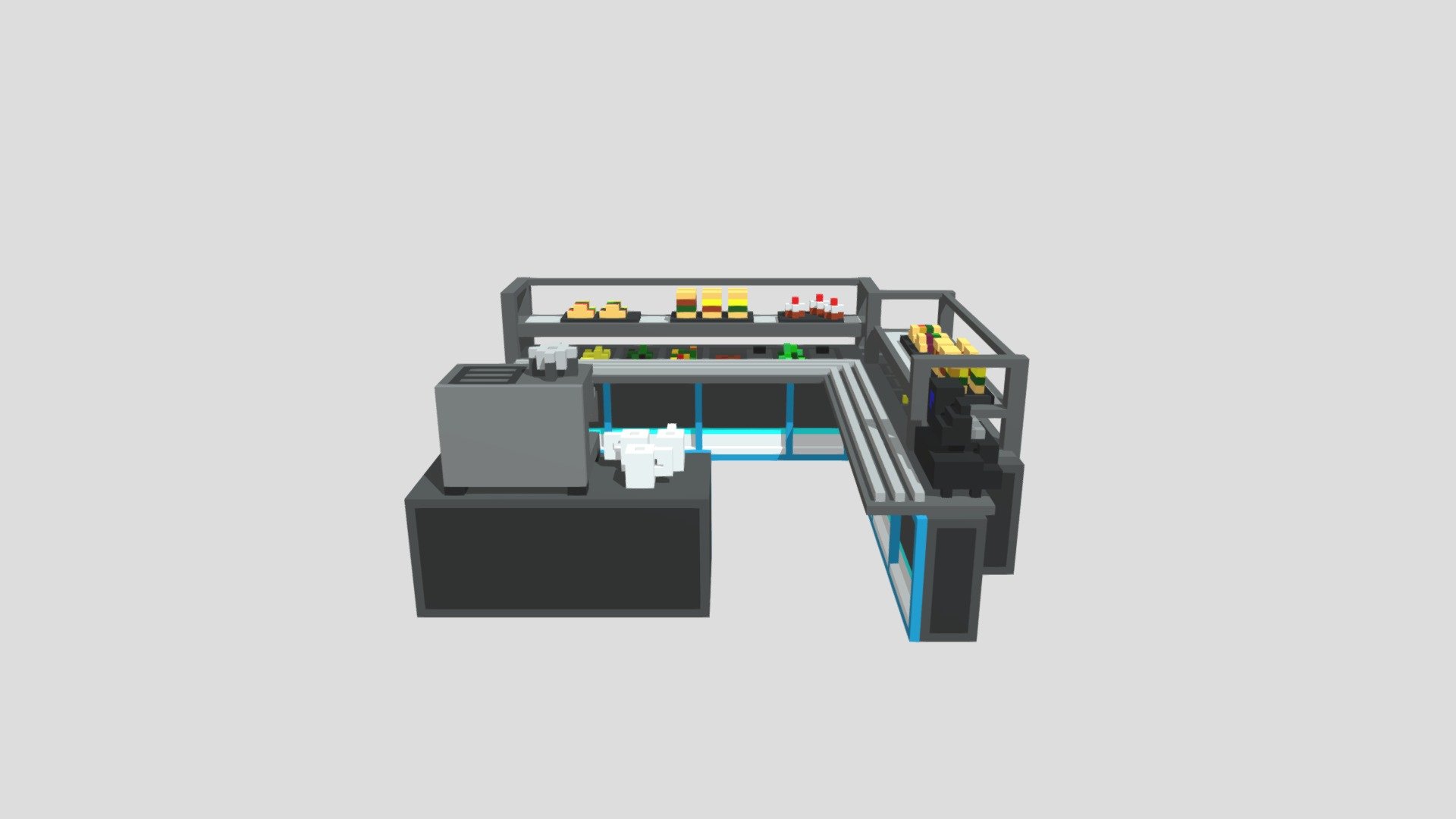 Voxel University Kit: Cafe Queue - 3D model by fullstopstudios [a16a5d6] - Sketchfab