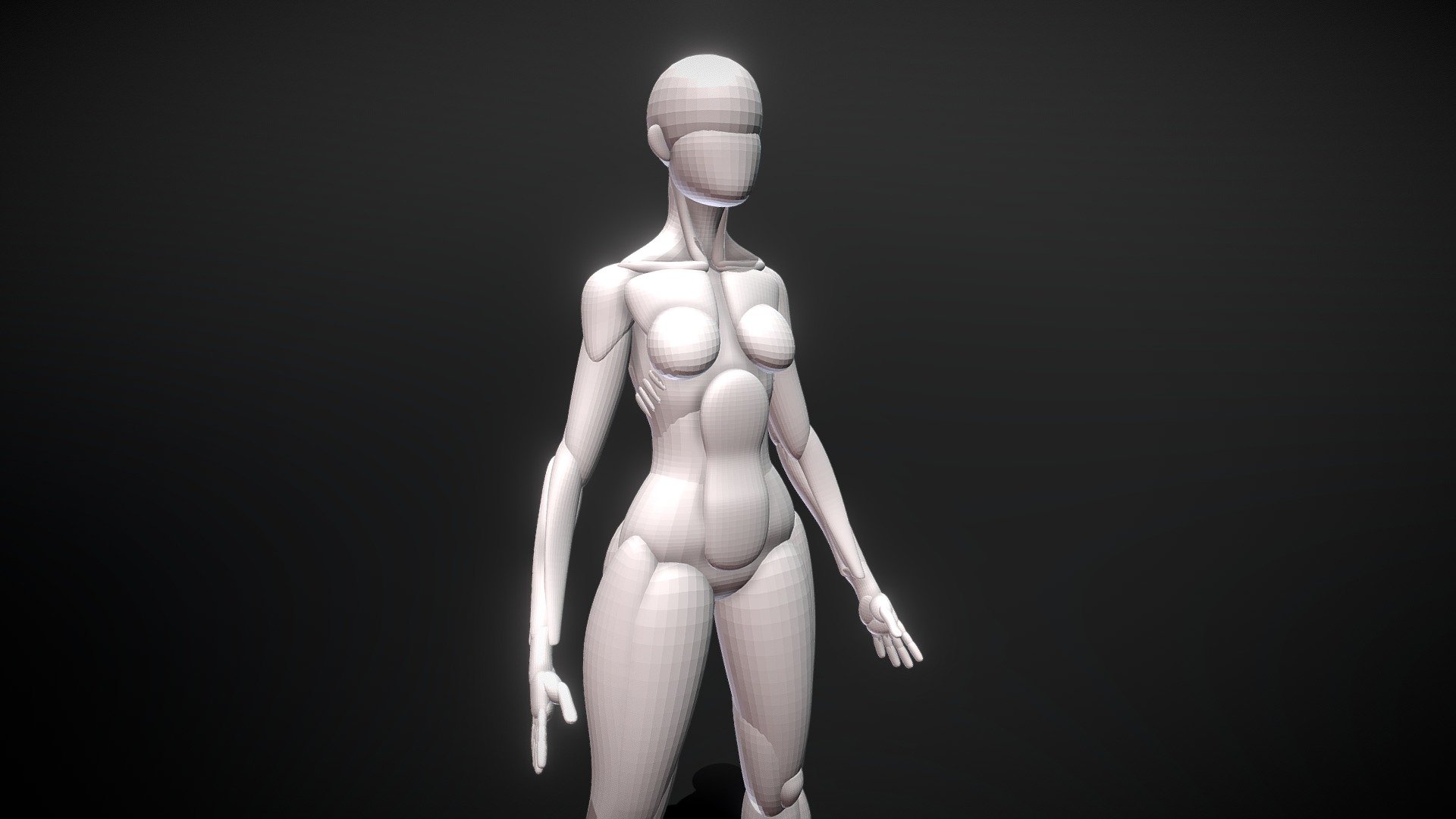 Female Stylized Proportions Blockout V1 - Download Free 3D model by Quay3d [a16d3dd] - Sketchfab