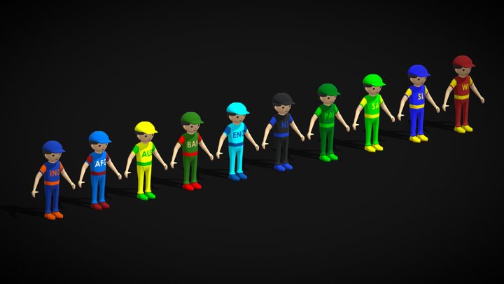 Cricketer 3D models - Sketchfab