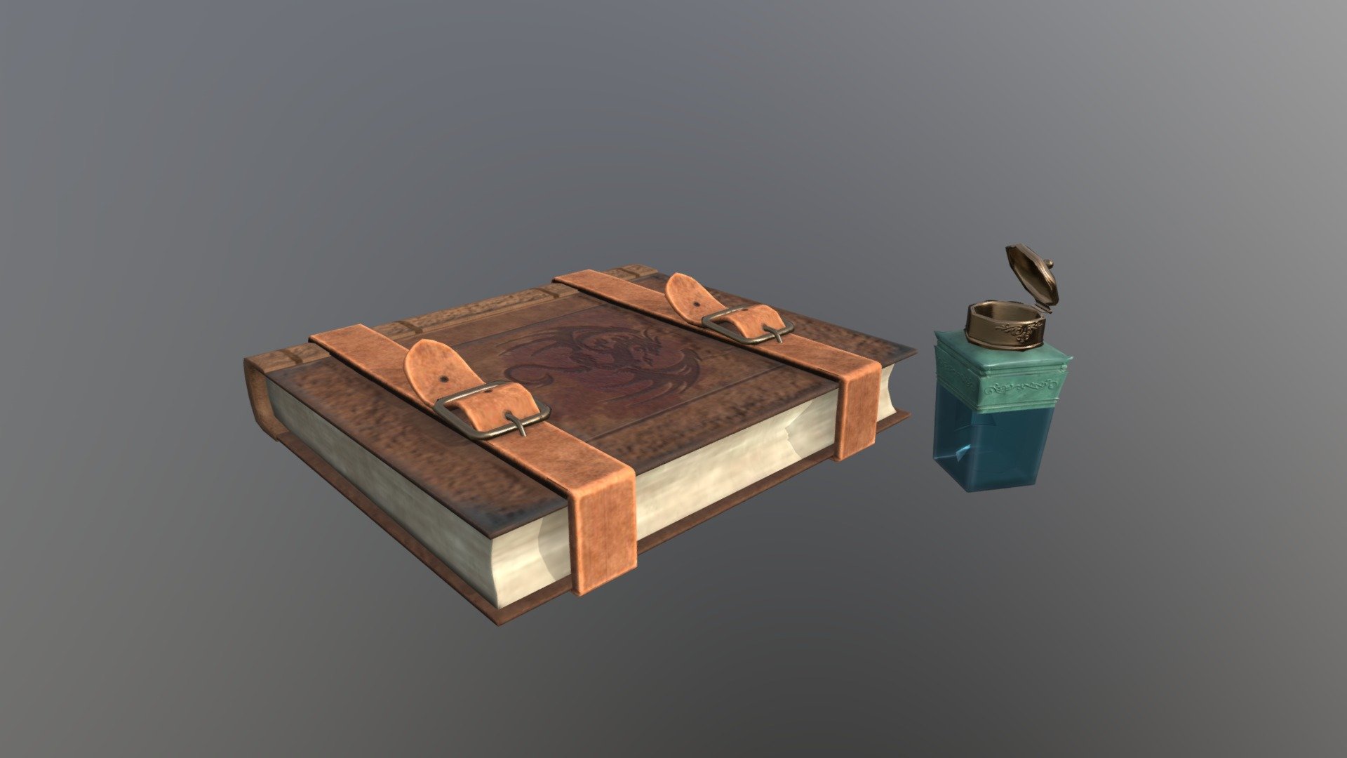 potion bottle and spell book - 3D model by PLHandville1995 [a171bcb ...