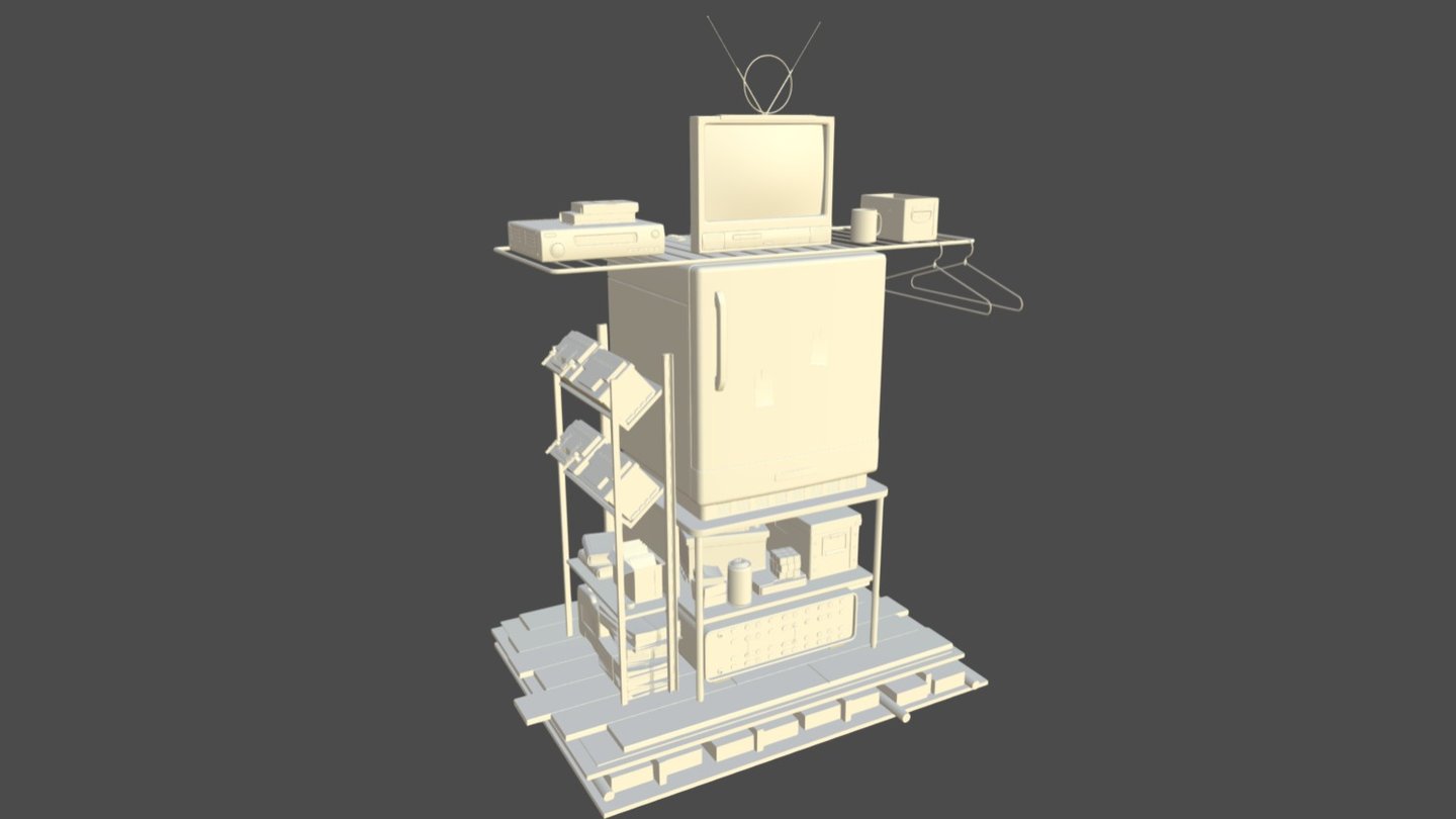 Fridge Mid Poly - 3D model by kieronwhite [a17830e] - Sketchfab