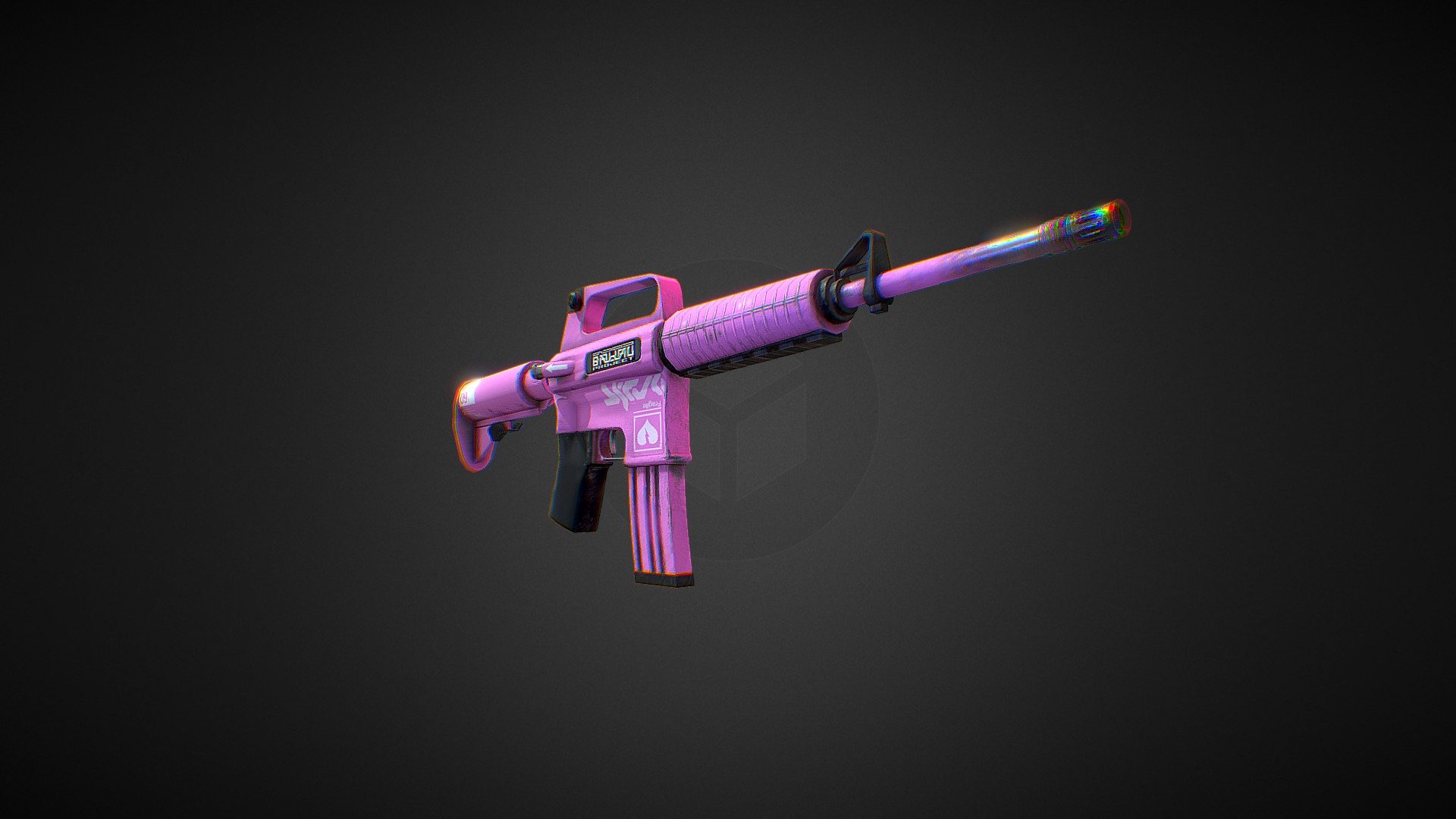 Automatic rifle with pink skin - 3D model by Sammihs [a17873a] - Sketchfab