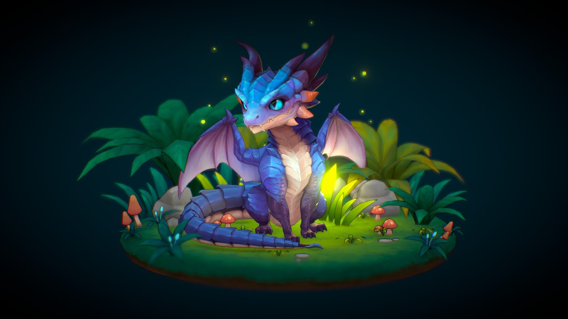 Hand Painted Lowpoly Dragon - 3D model by KyopKyop [a179529] - Sketchfab