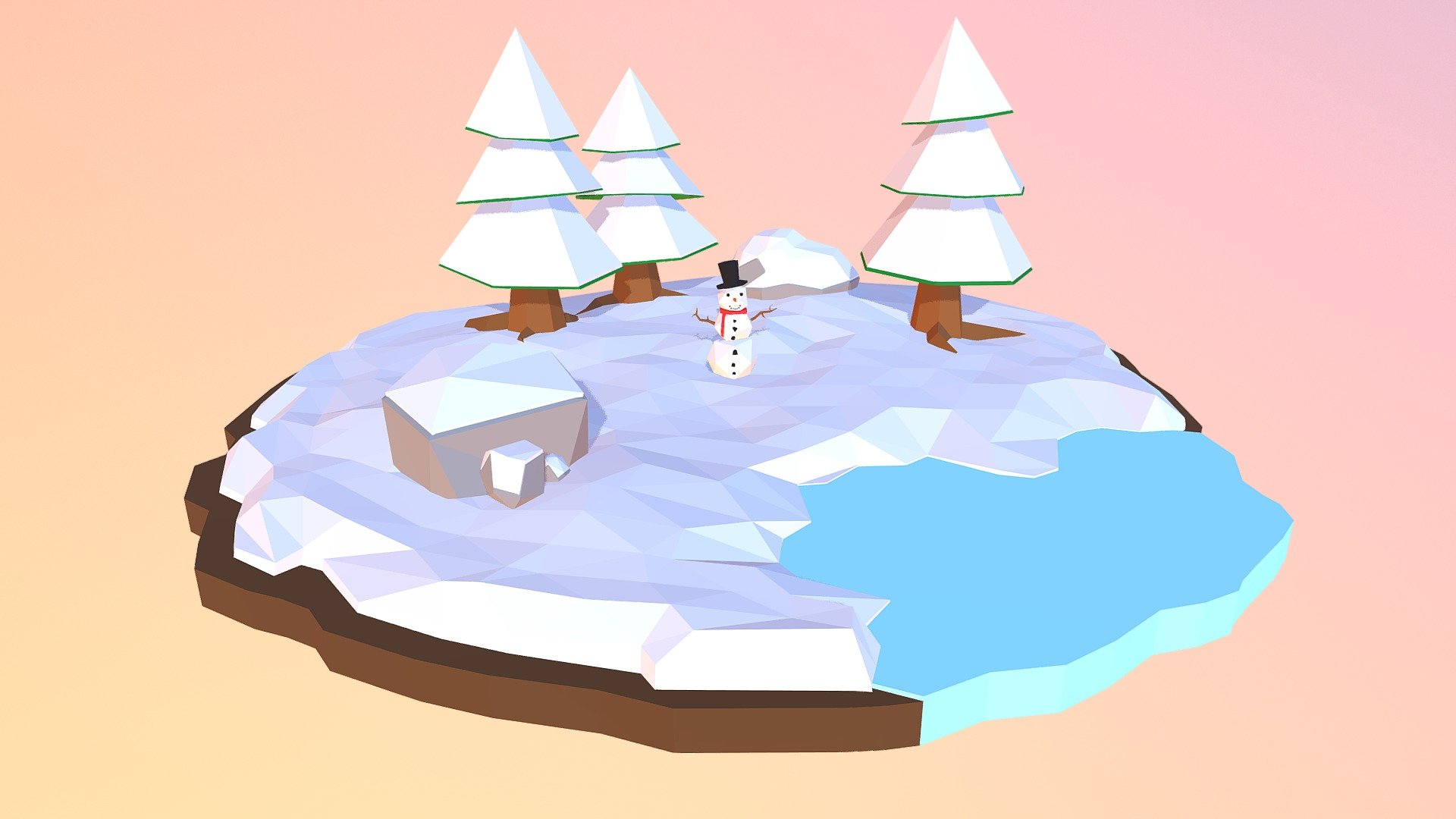 Snow Scene - Download Free 3D model by BConnolly [a1809e6] - Sketchfab