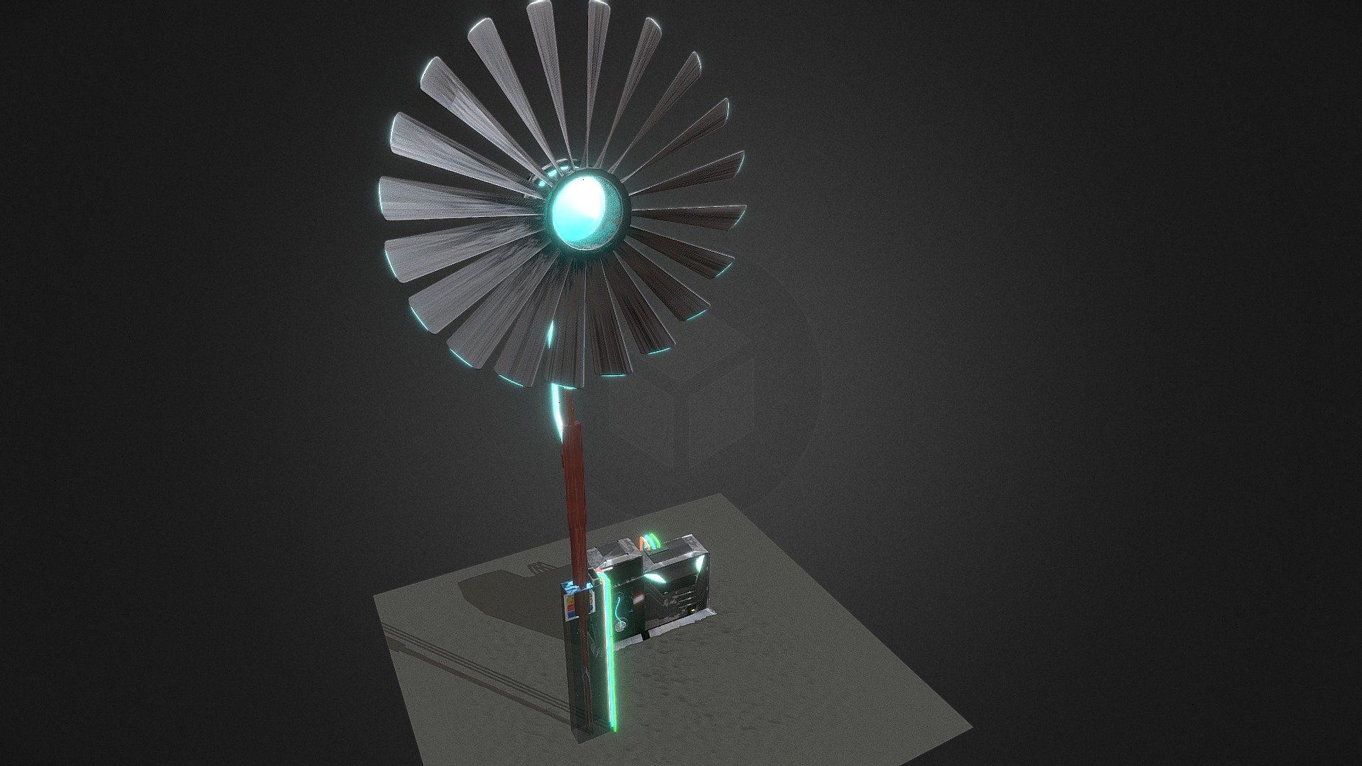 Sci-fi windmill with generator free - Download Free 3D model by ...