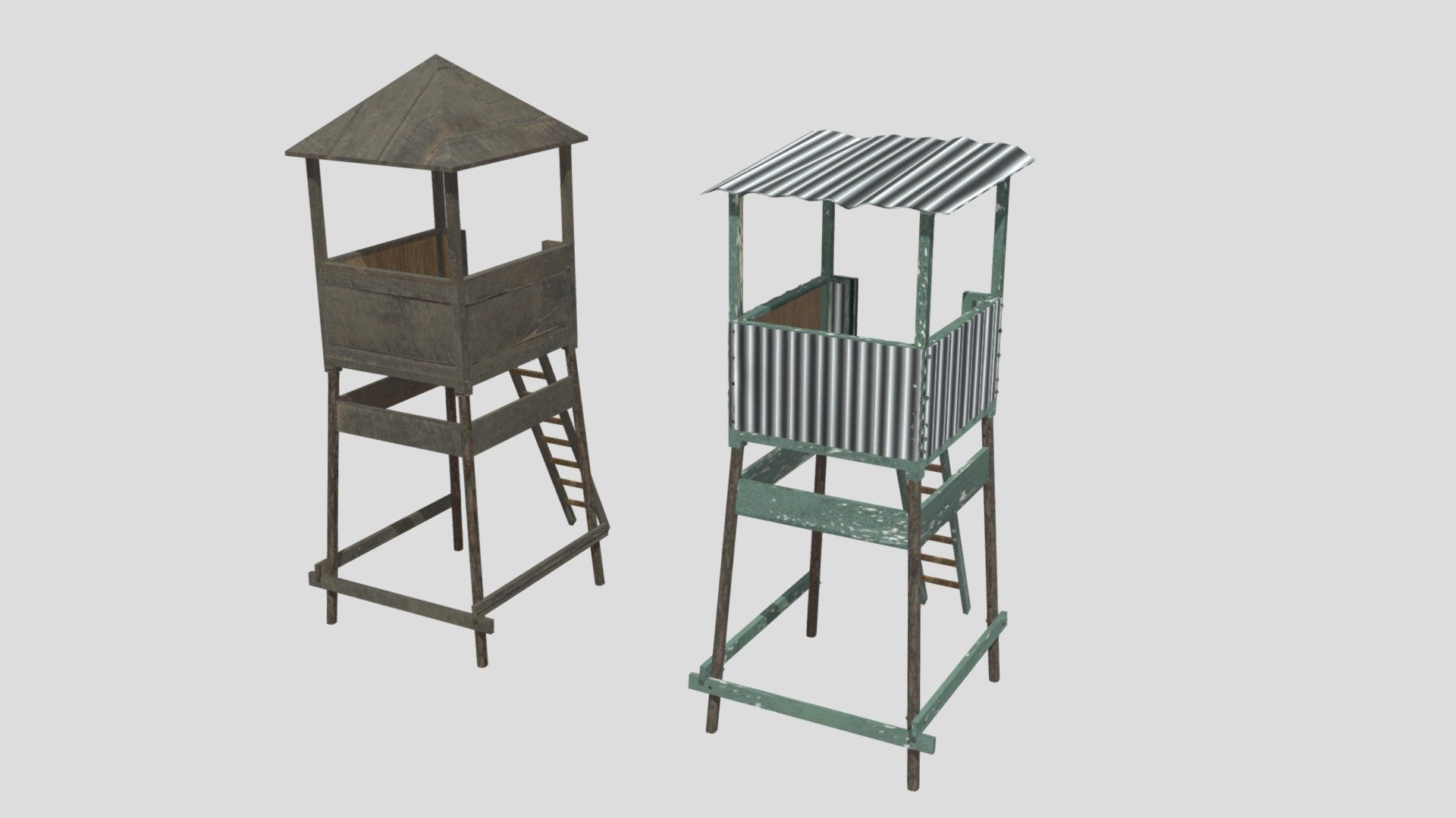 2 Watch Tower / Deer Stand Styles. - Download Free 3D model by A_W ...