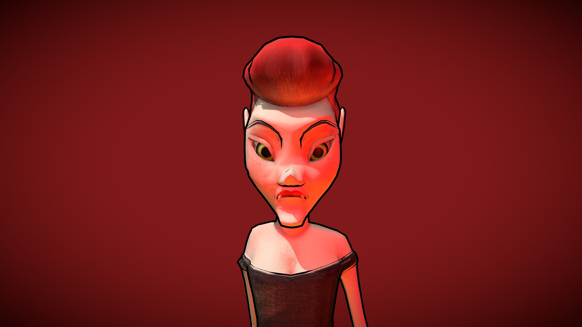 Strziga, The Vampire Woman Cartoon Character - Buy Royalty Free 3D ...