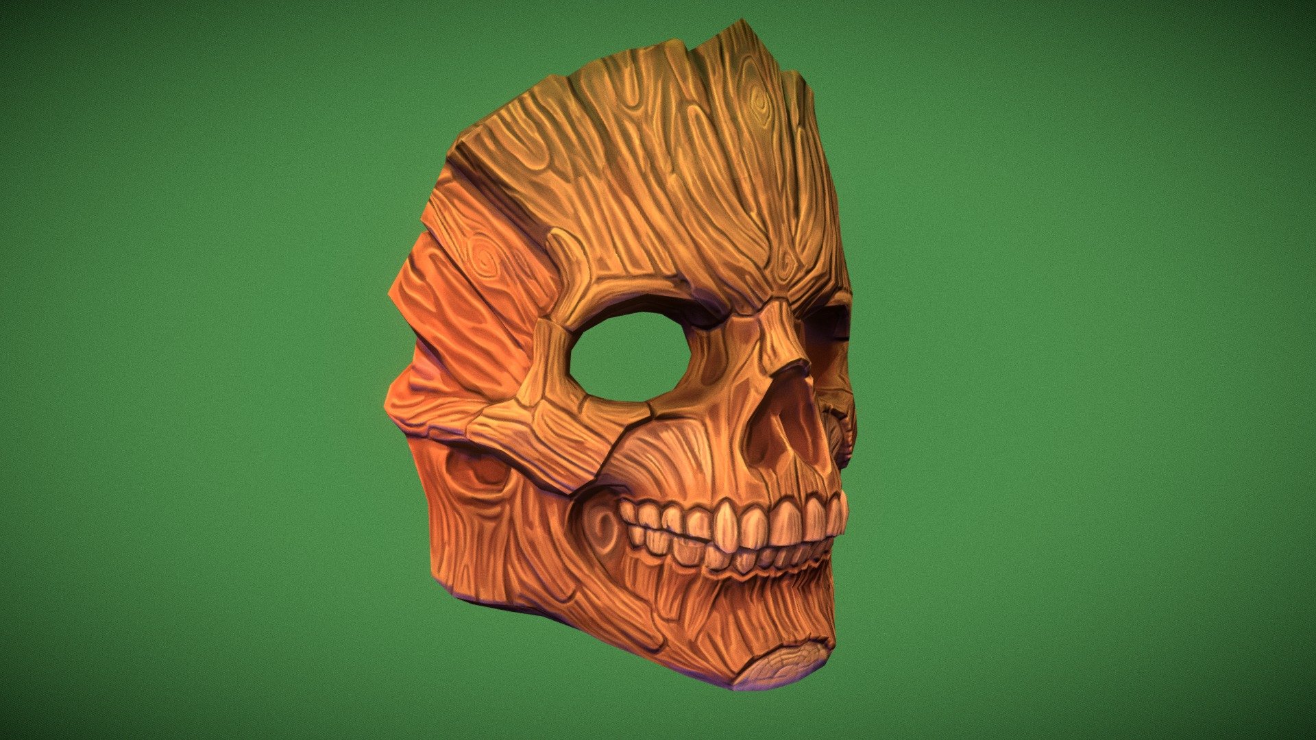 Stylized Wooden Skull Mask - 3D model by Junart [a18efbb] - Sketchfab