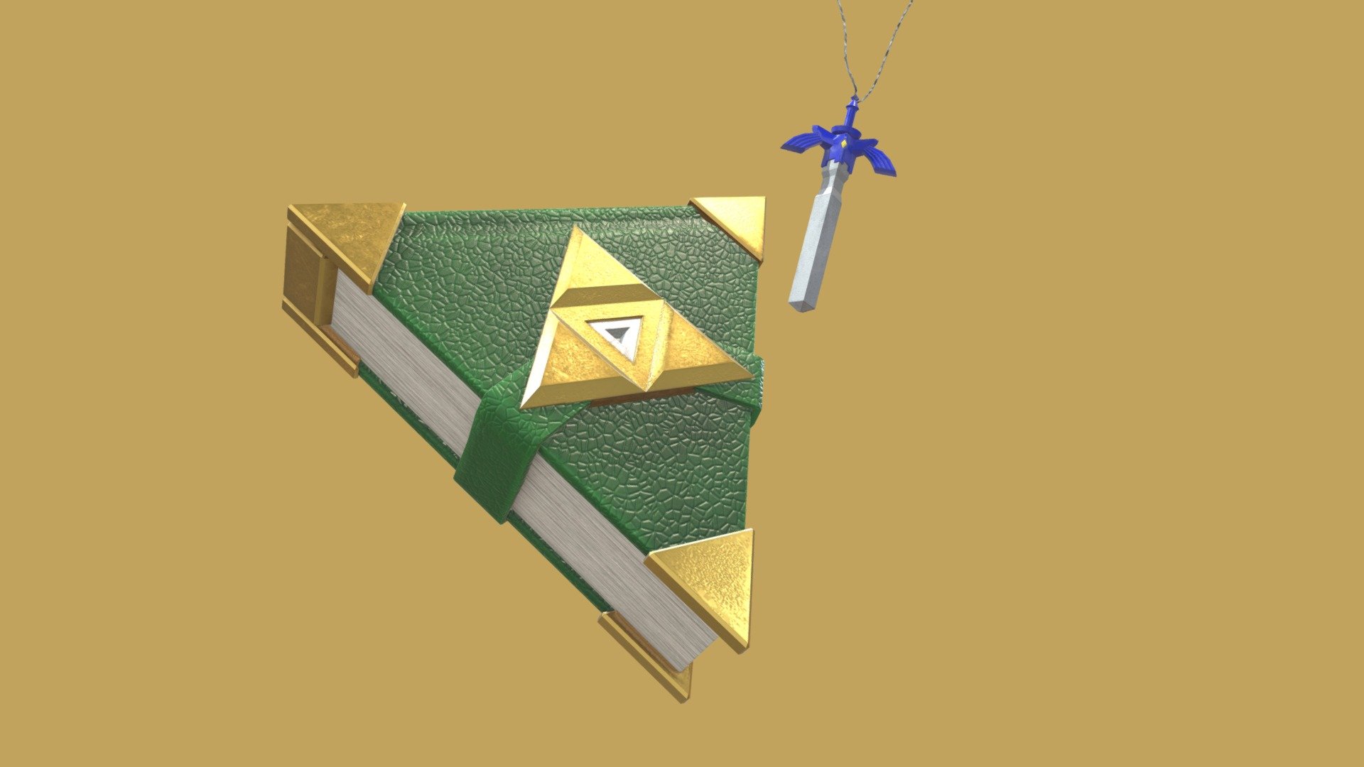 Zelda Triforce Journal with Master Sword Key - 3D model by Christian ...