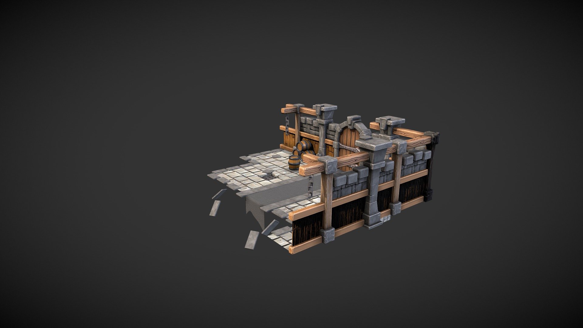 Stylized Dungeon Scene - 3D model by Uchiha144 [a19329f] - Sketchfab