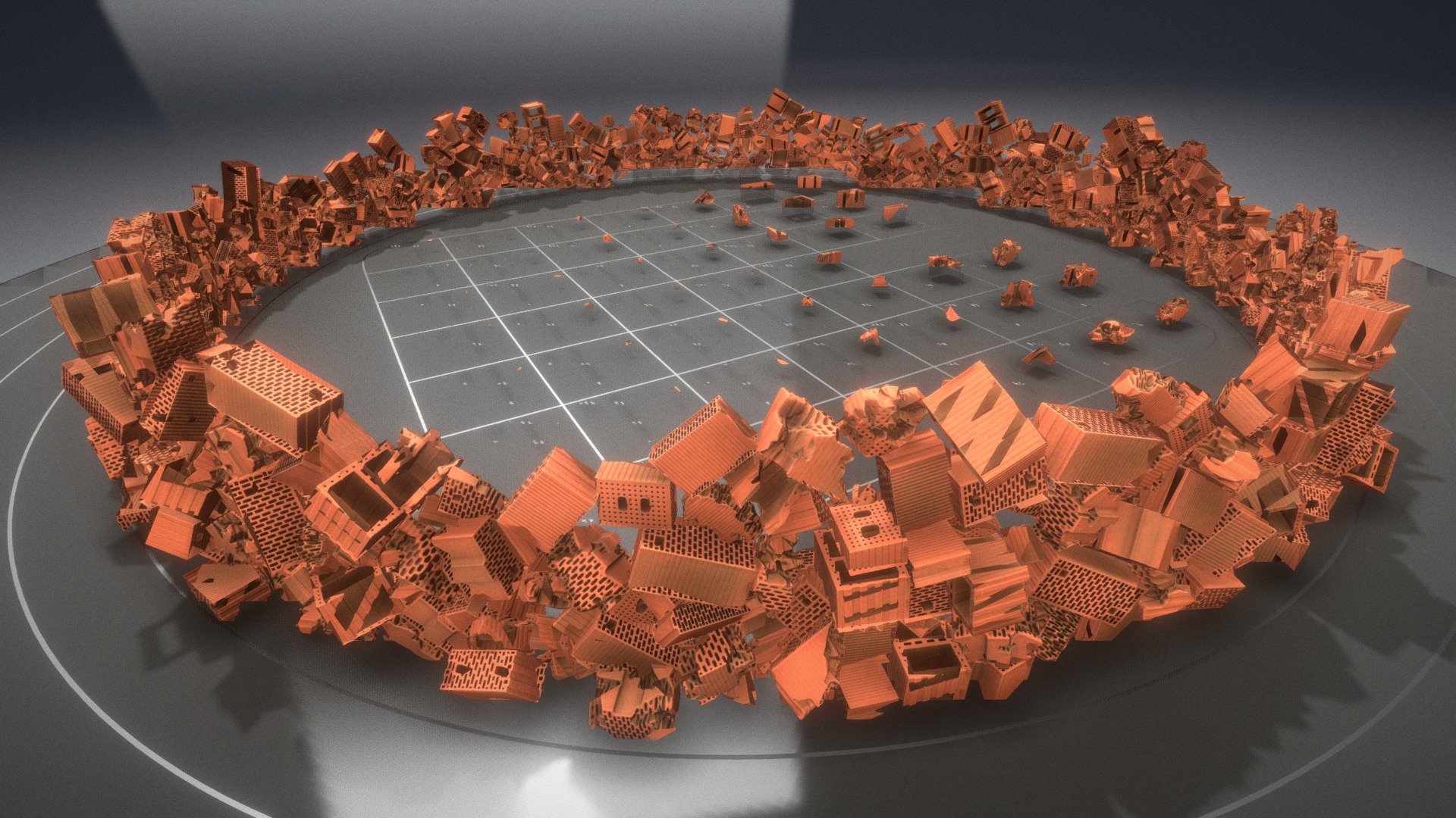 Clay Bricks Demolition Material - Buy Royalty Free 3D model by VIS-All ...