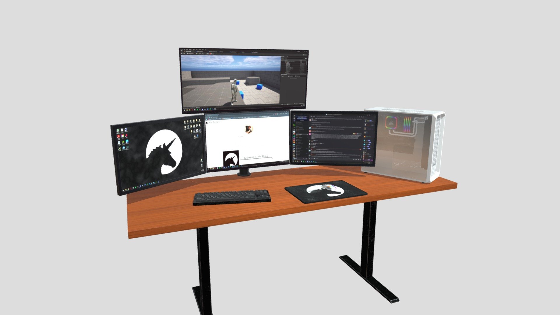 Gaming and Modelling Computer Setup - Download Free 3D model by ...
