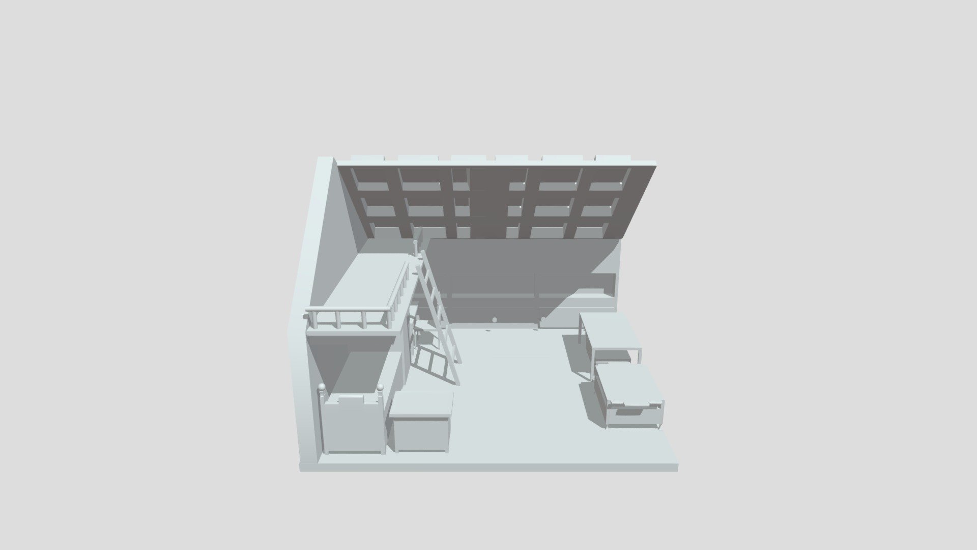 Cuartos con Escritorios Y Techo Con Ventanas - 3D model by JLFM [a19f6a5] - Sketchfab