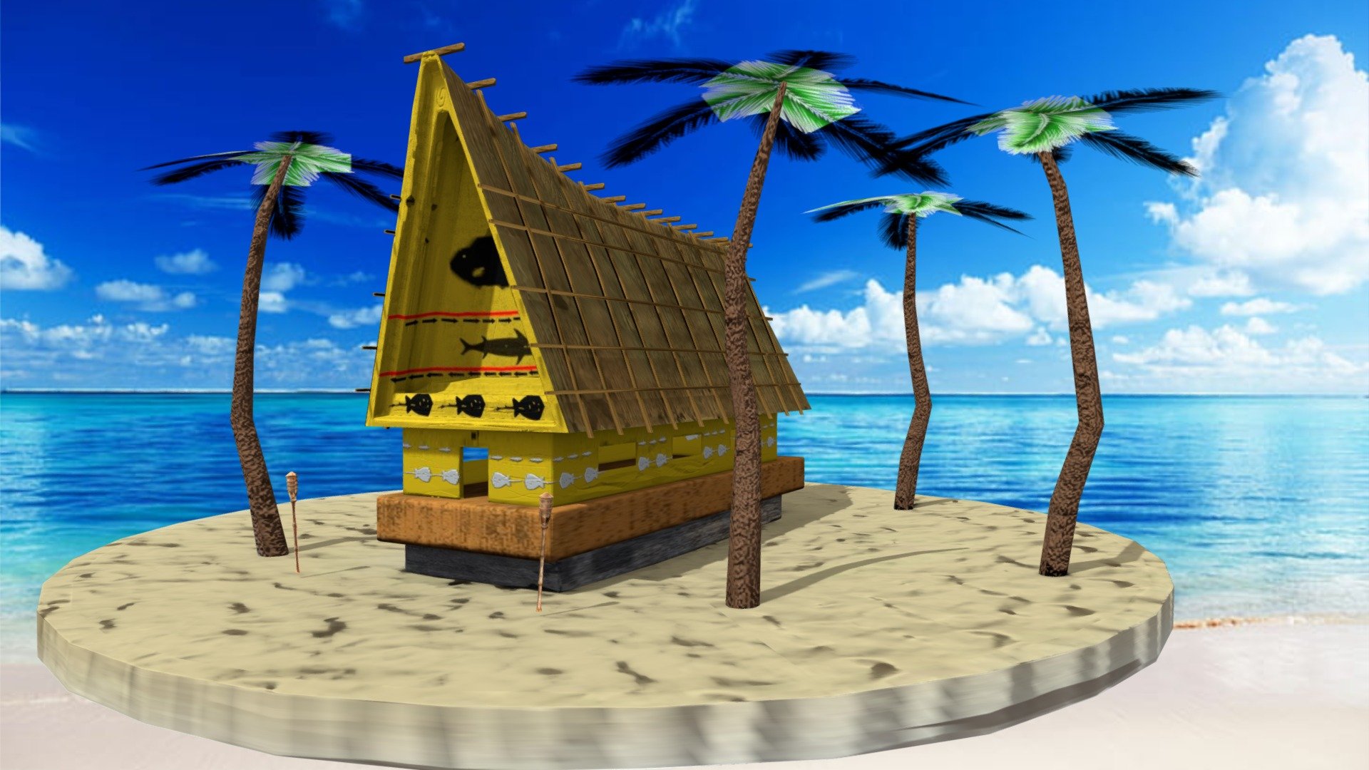 Pacific Islander Hut - 3D model by omarlo730 [a1a63b2] - Sketchfab
