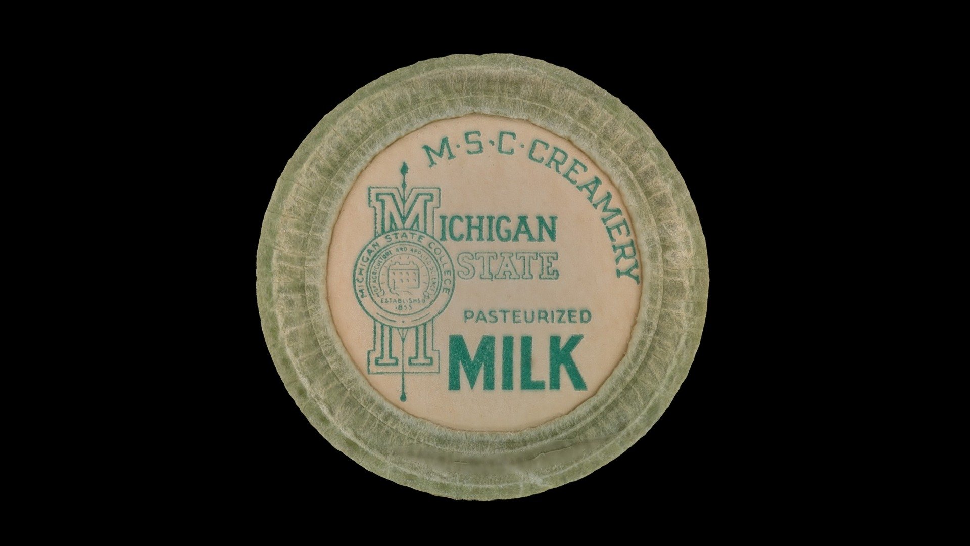 MSC Creamery Milk Bottle Cap - Download Free 3D model by MSU Campus ...