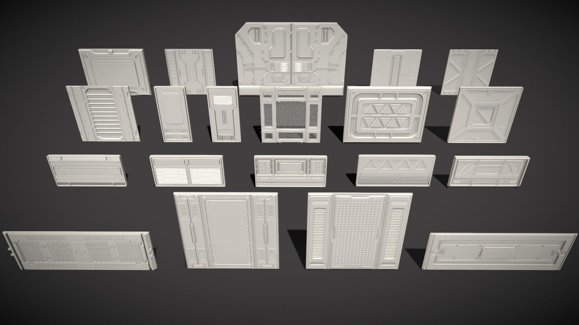 Sci-Fi Panels - 20 pieces - Collection - 1 - 3D model by 3d.armzep ...