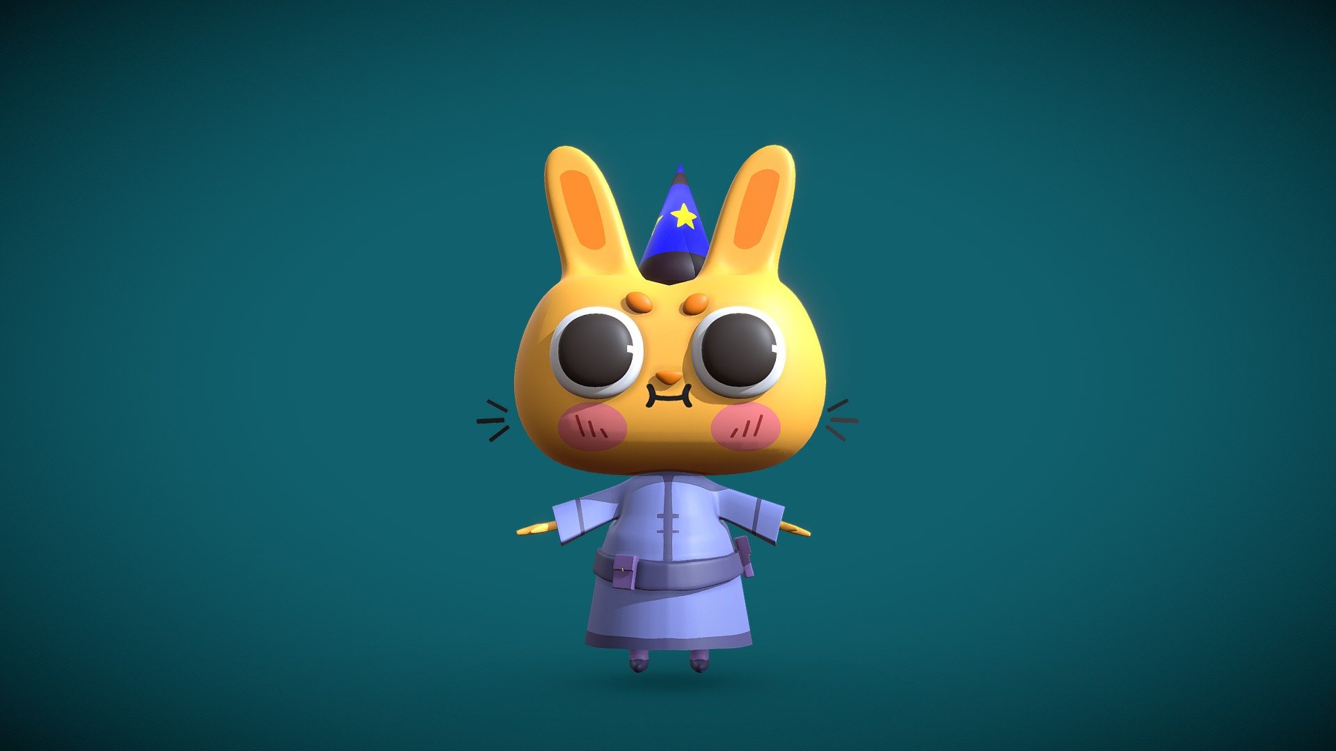 Rabbit Cartoon Character - 3D model by haidarzafermoayad [a1b2655 ...