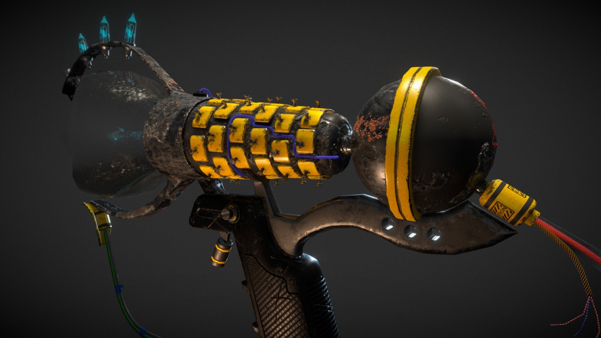 Post Apocalyptic, Futuristic Gun - 3D model by m.ayhan (@mu.ayhan ...