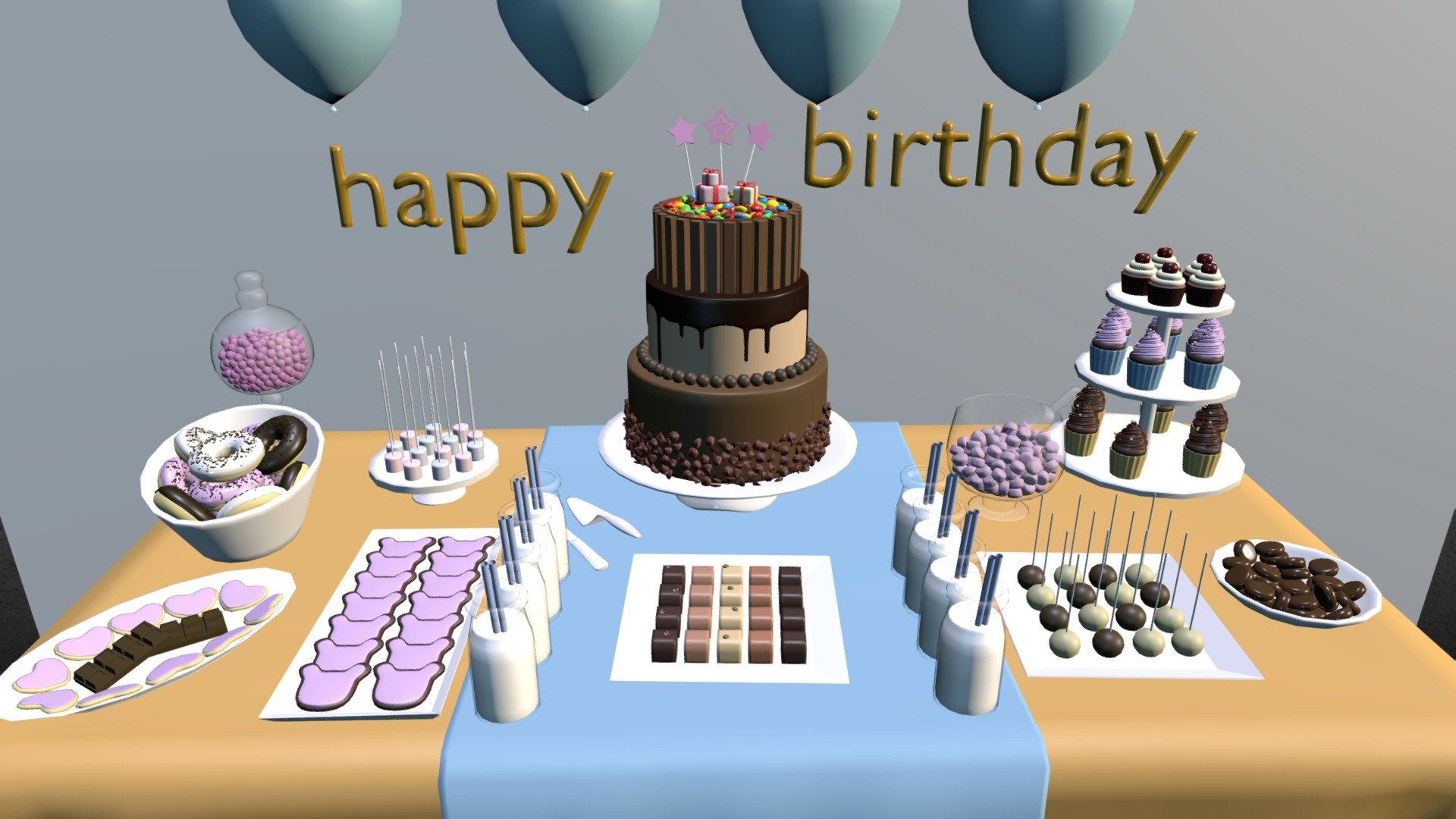 Birthday Table - 3D model by HardPoly (@abdo2020) [a1c1dac] - Sketchfab