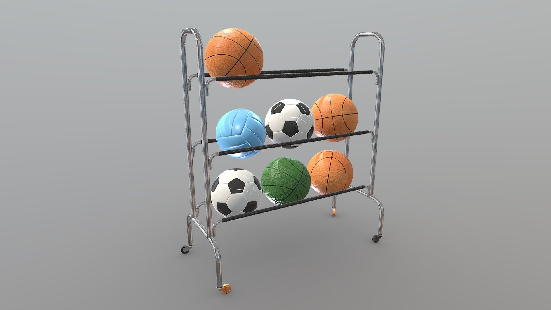 Shelf with balls ( 3D model ) + UV - Download Free 3D model by ...