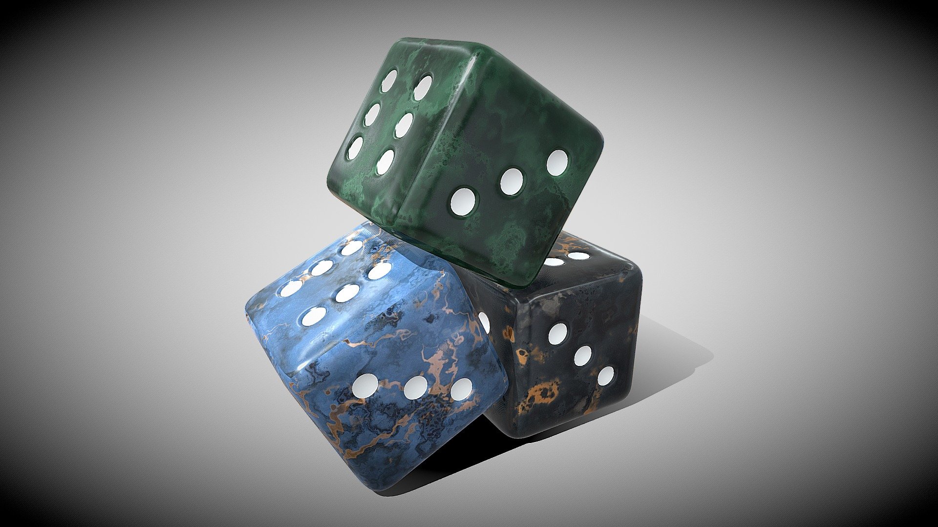 Dice Bunch With Marble Textures - Download Free 3D model by ajkcdk ...