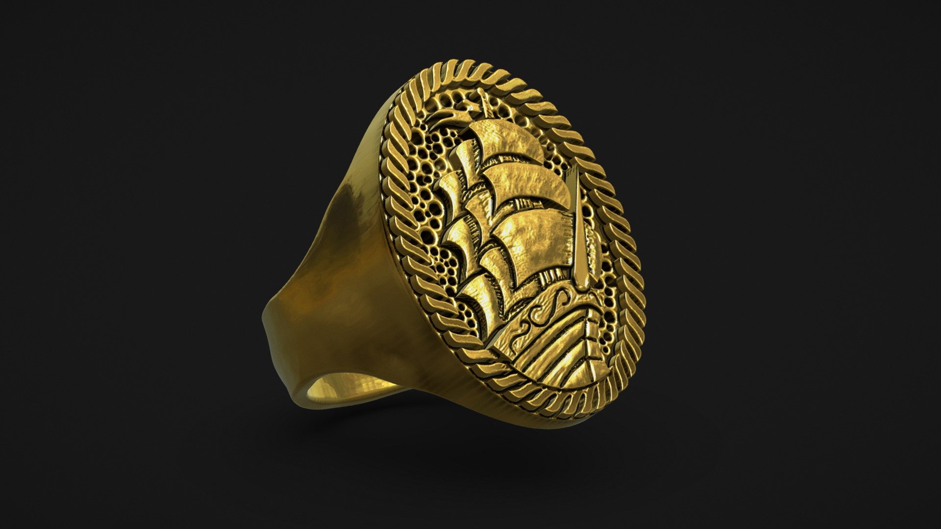 Anel Caravela (BRASS) - 3D model by Skive Jewelry (@SKIVE) [a1eb67b ...