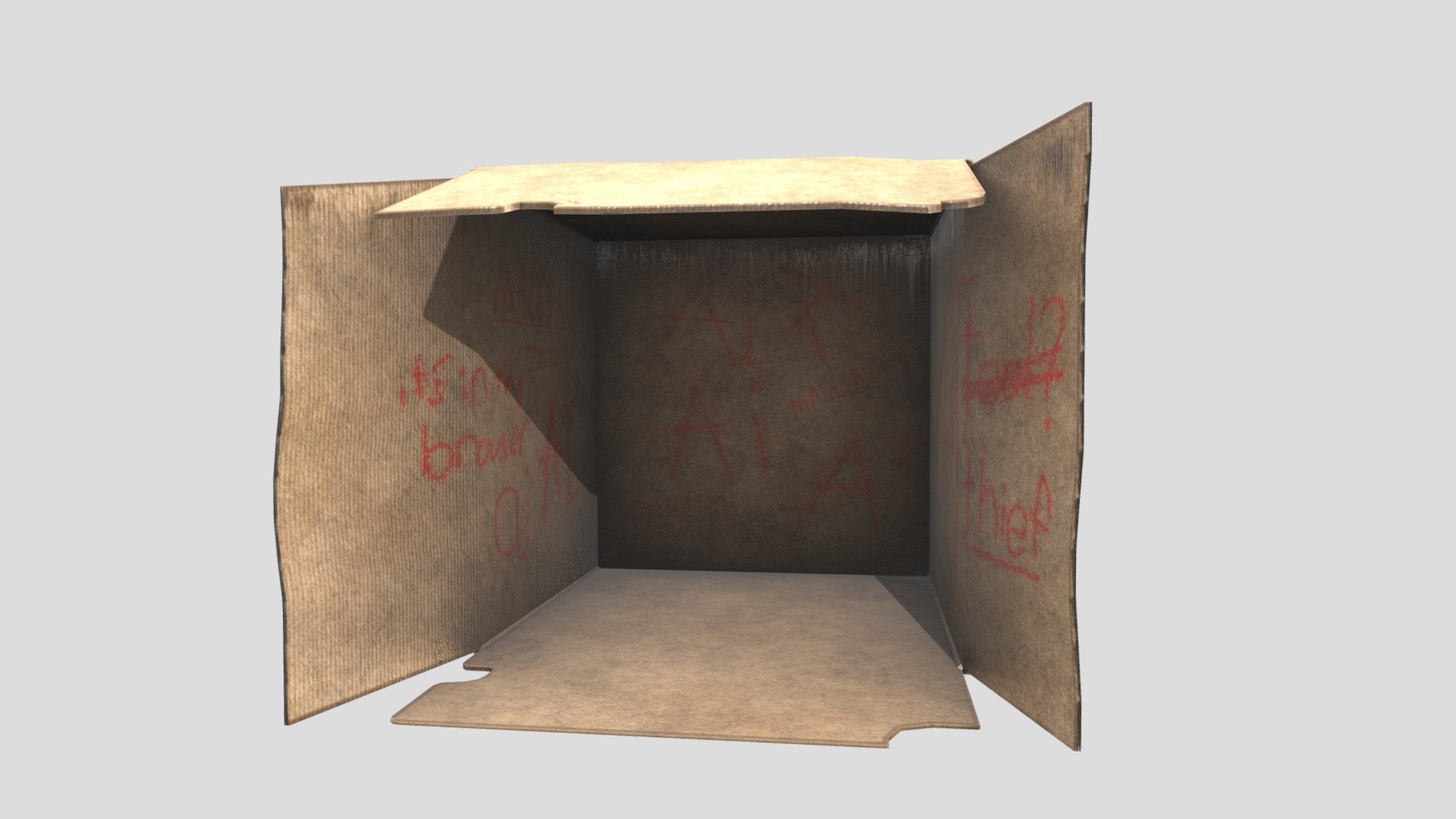 Cardboard Box House - Download Free 3D model by Claire Combs (@Claire ...