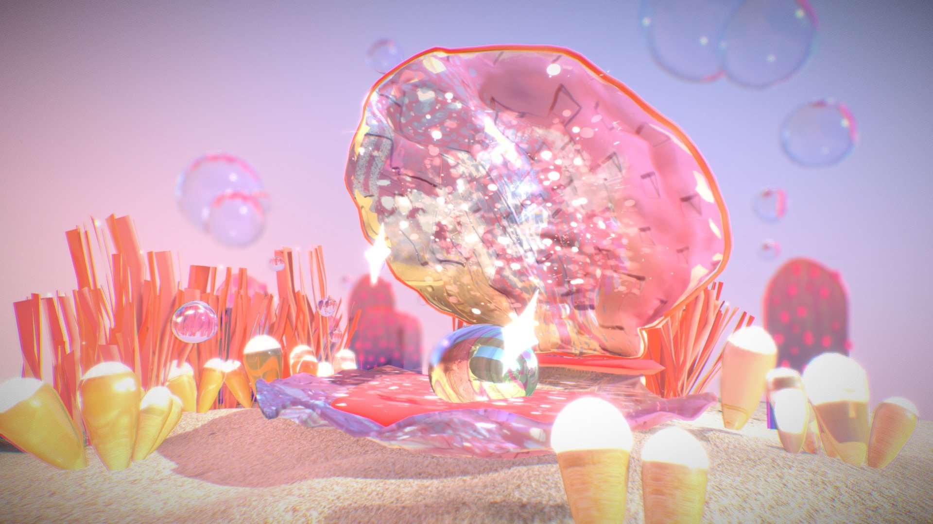 Animated Sparkly Seashell - 3D model by Ruxandragp [a1ff565] - Sketchfab