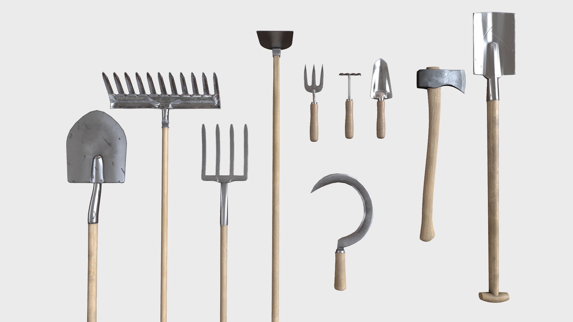 Various Garden Tools - 3D model by Snowforge [a2020c8] - Sketchfab