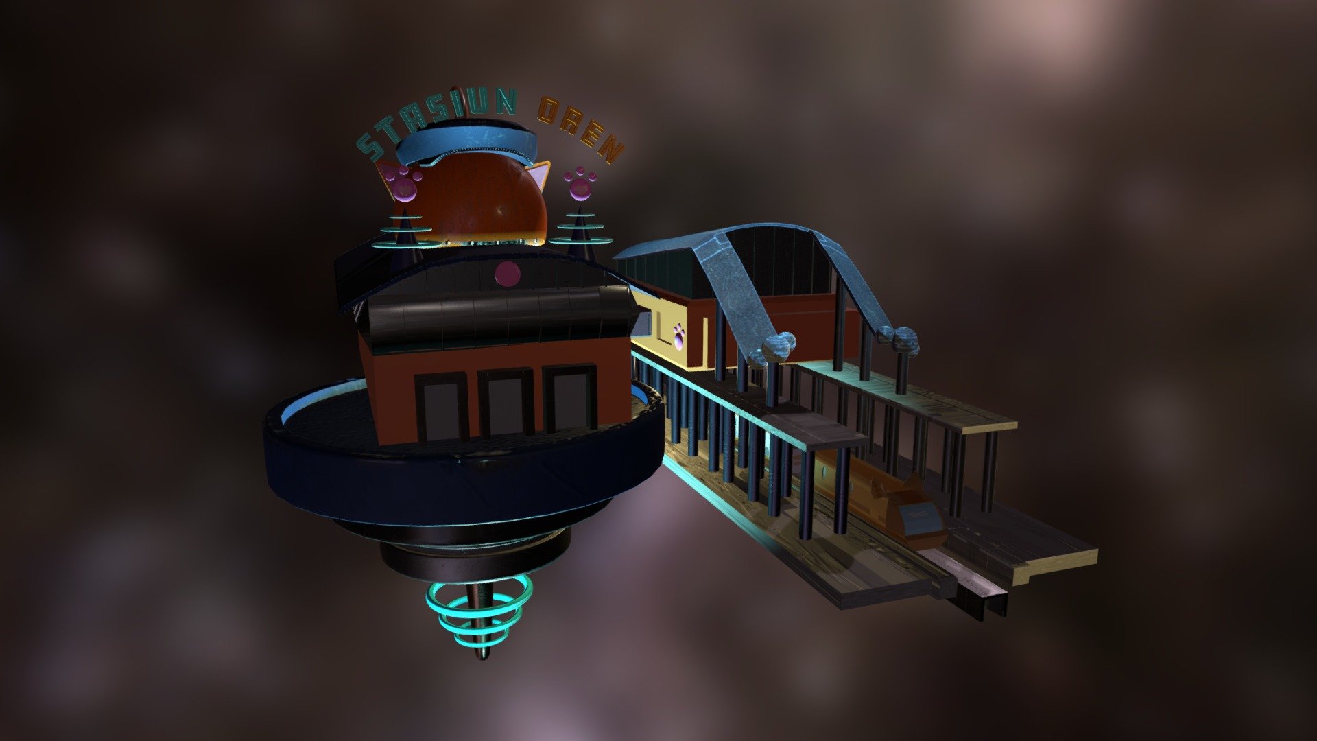 Stasiun Oren - 3D model by Kelompok_Duarrr [a2067e9] - Sketchfab