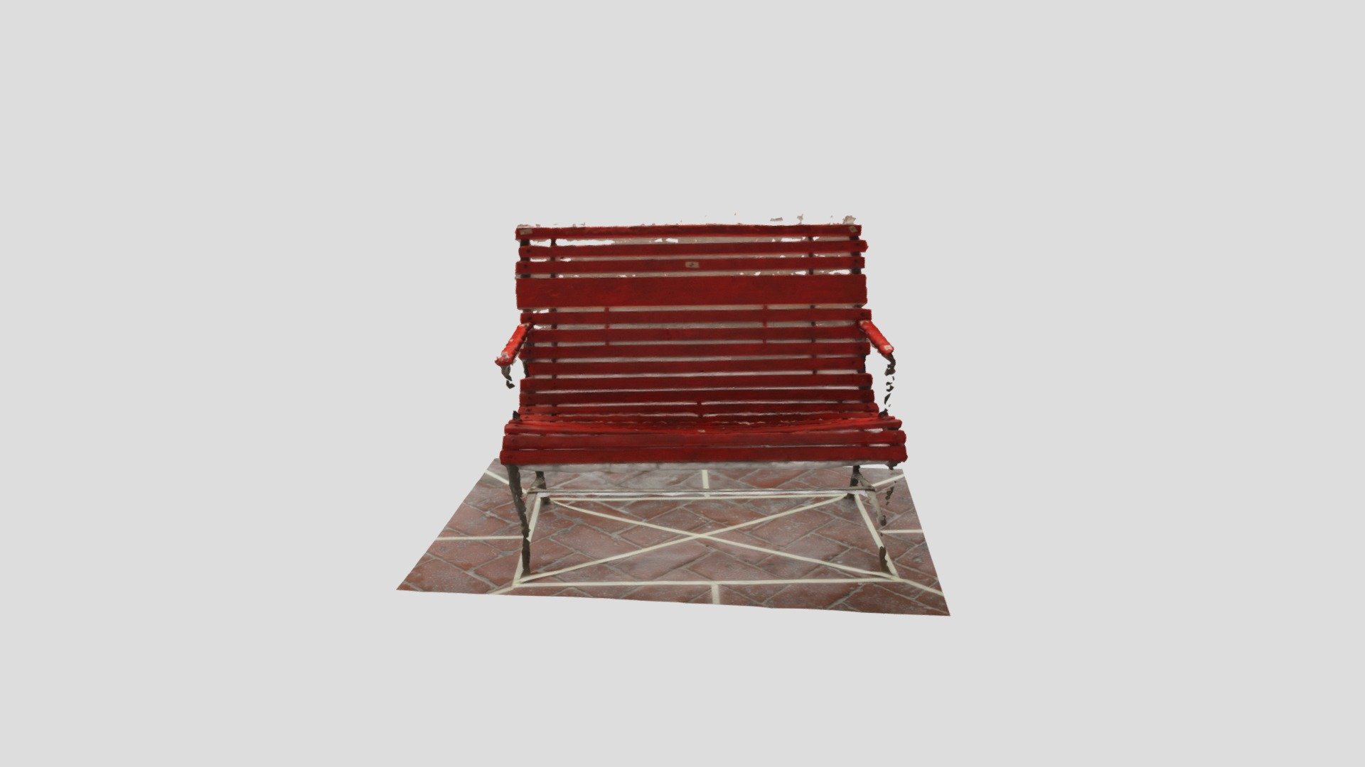 Red Bench - 3D model by AaPl [a20b33a] - Sketchfab
