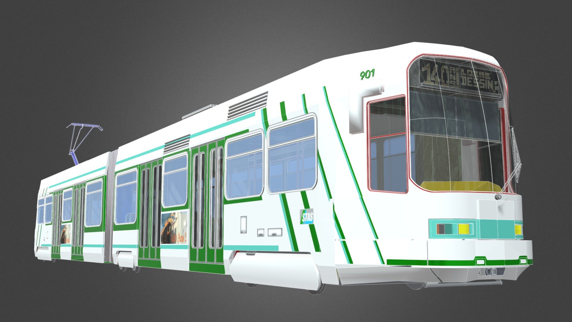 Tramway Alstom TFS Vevey Saint-Etienne - Buy Royalty Free 3D model by ...