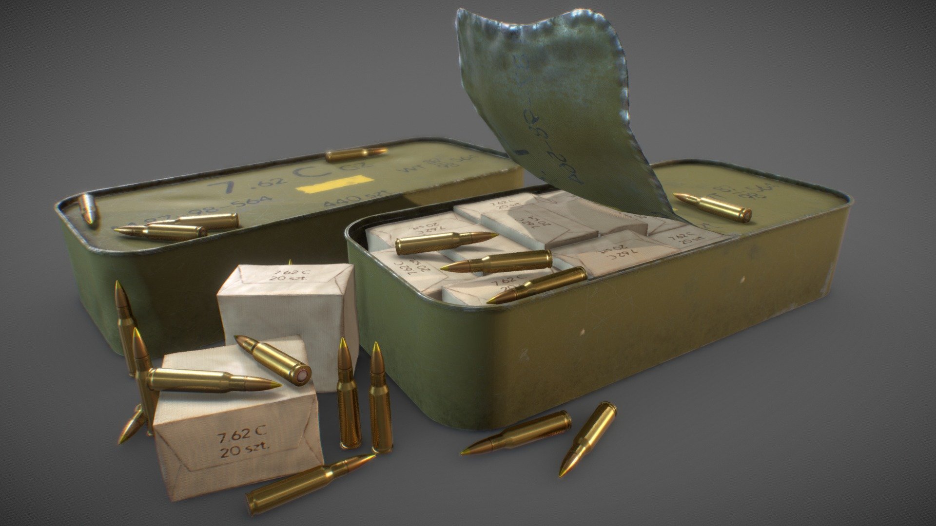 Game Art: Rifle Ammunition Can 7.62x54 - Buy Royalty Free 3D model by ...