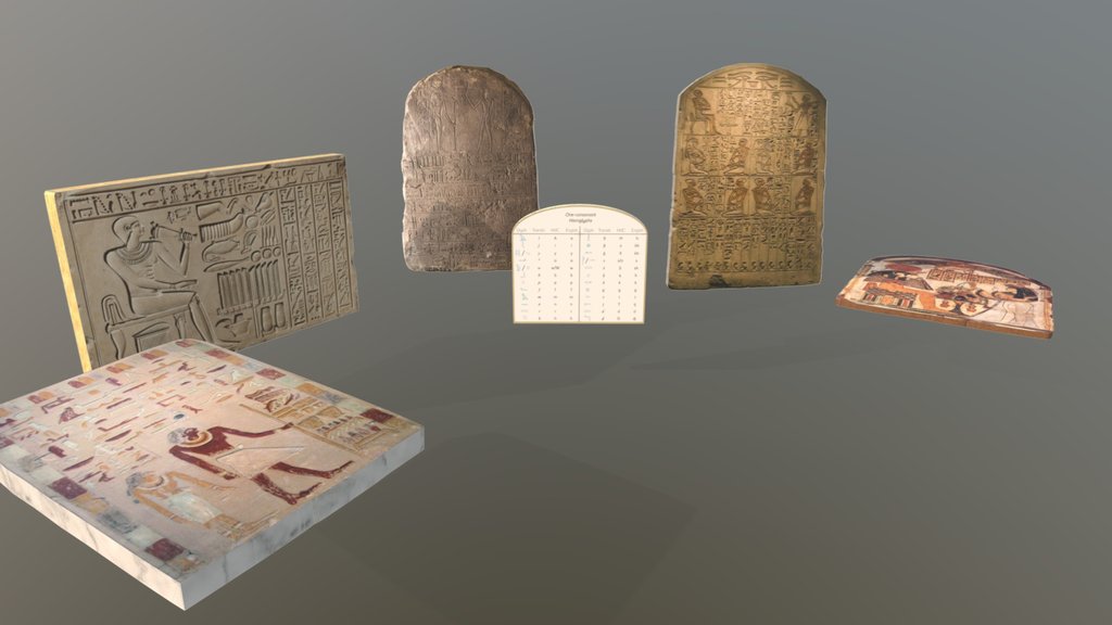 Egyptian Stelae - Groups of 5 - A 3D model collection by artseteaching ...