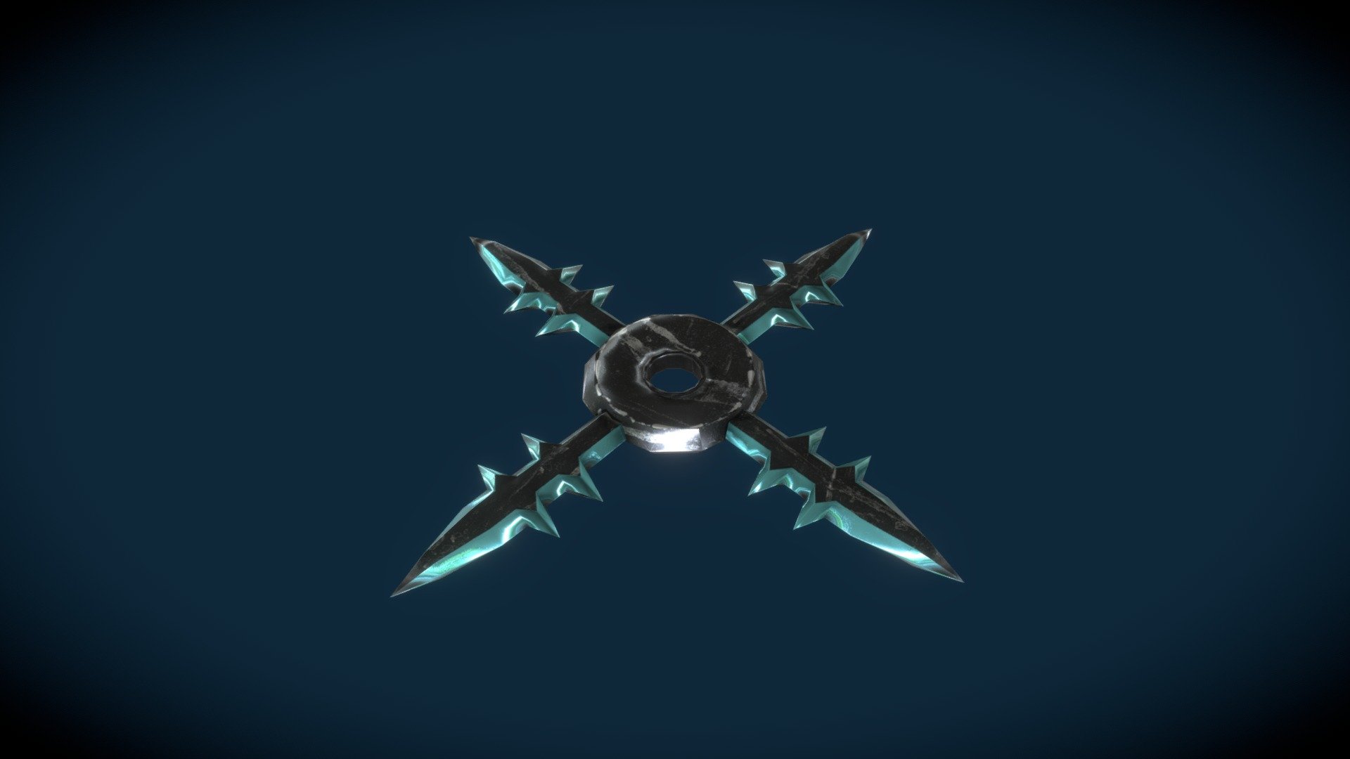 Blue sky shuriken - 3D model by El Borto (@El_Borto) [a22137e] - Sketchfab