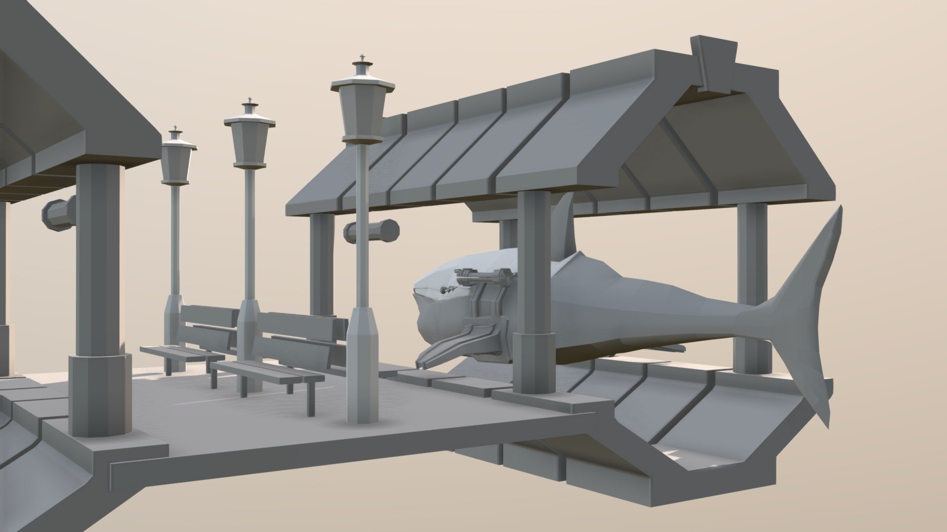 Train Station - 3D model by clintyliu [a223561] - Sketchfab